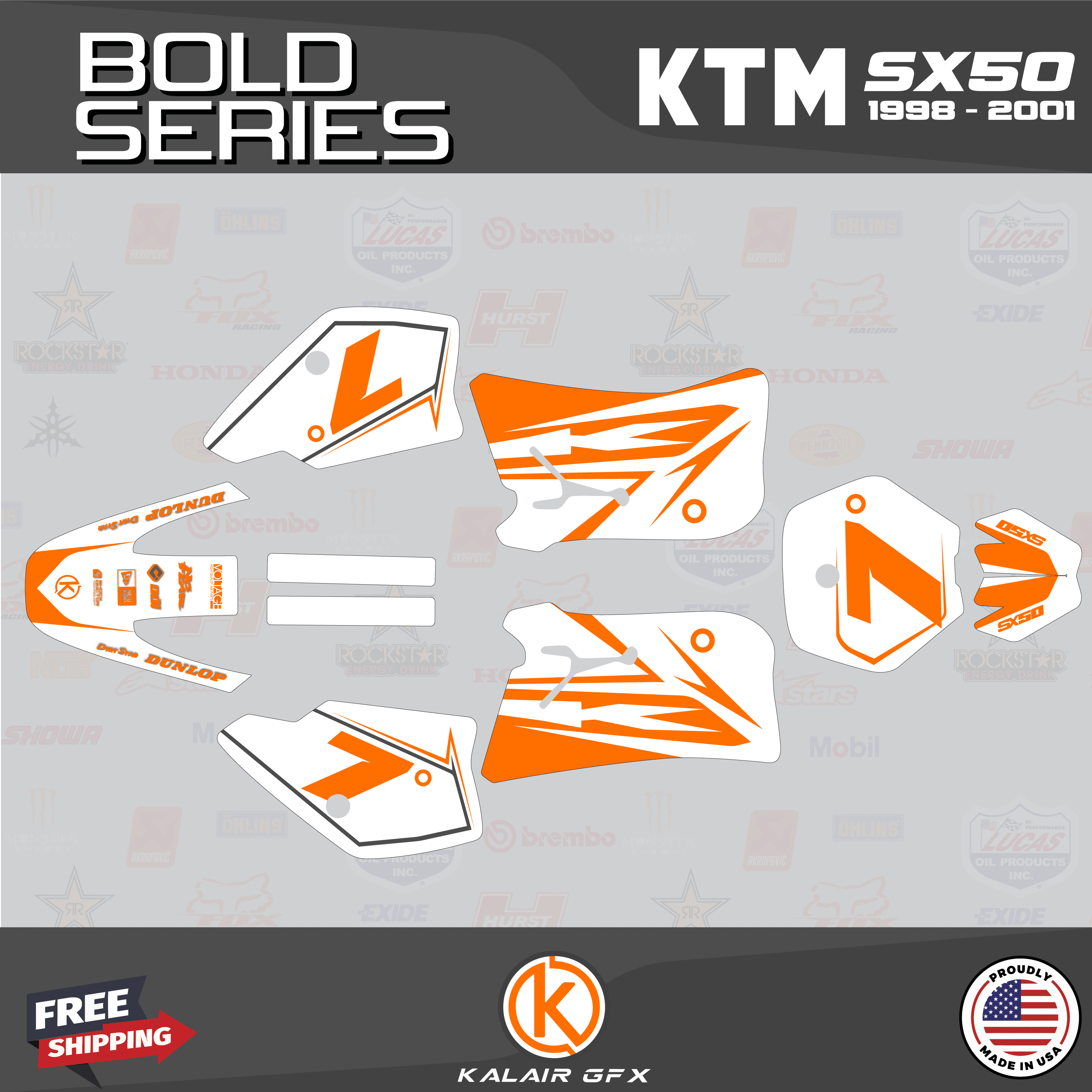 Kalair GFX Graphics Kit for Ktm 50SX MINI Bold Series - Walmart.com