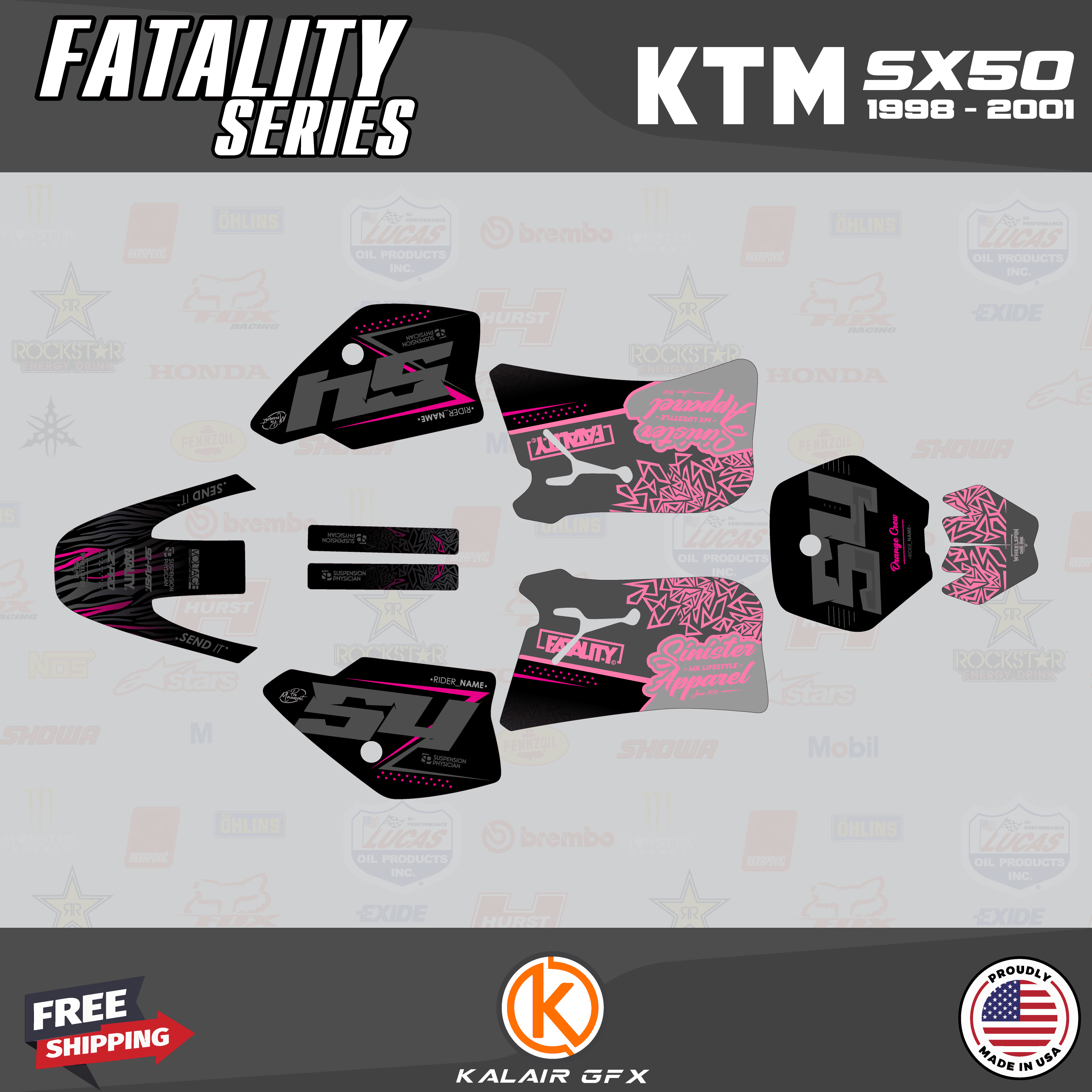 Kalair GFX Graphics Kit for Ktm 50SX MINI Fatality Series - Walmart.com