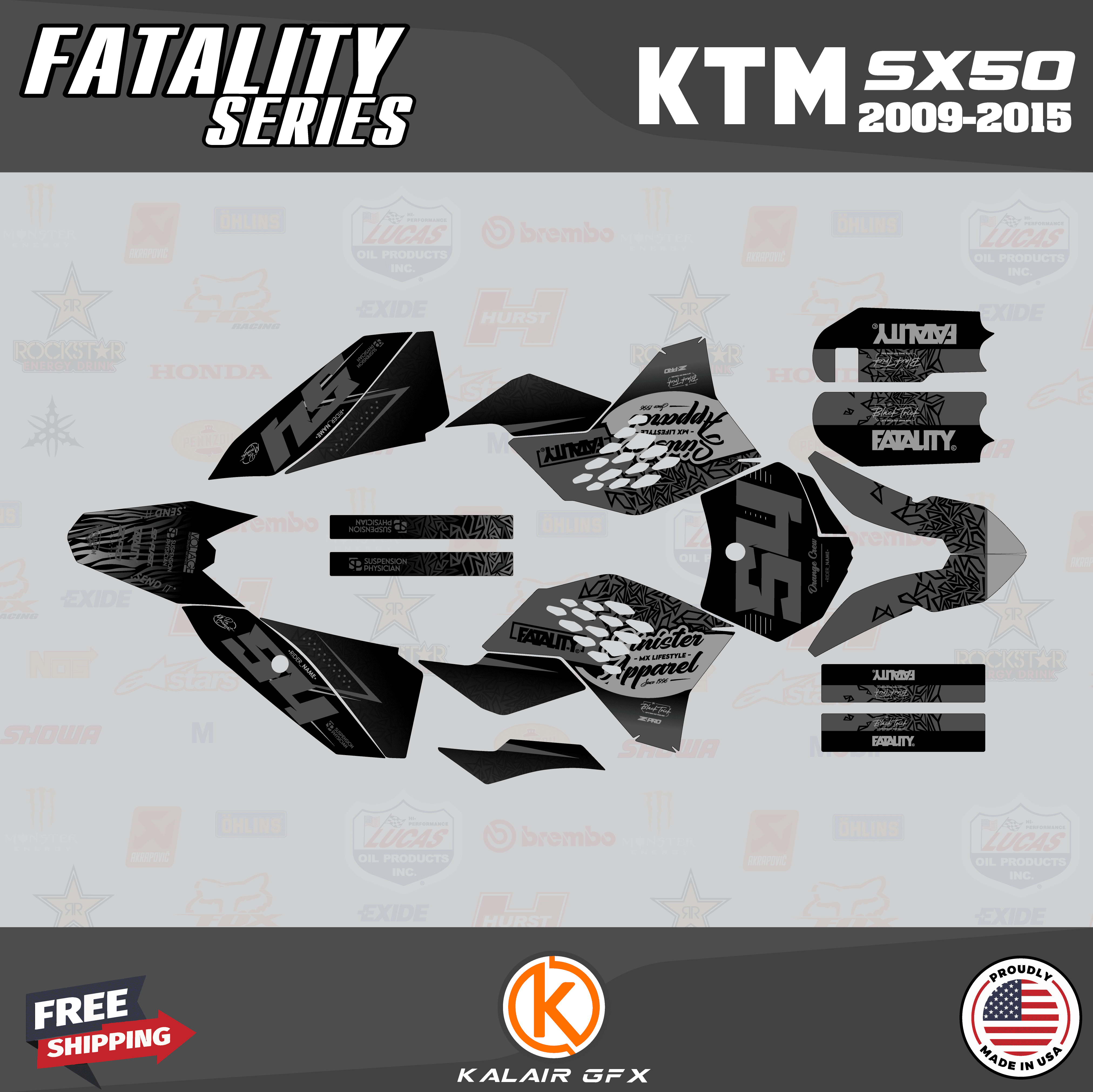 Kalair GFX Graphics Kit for Ktm 50SX MINI Fatality Series - Walmart.com