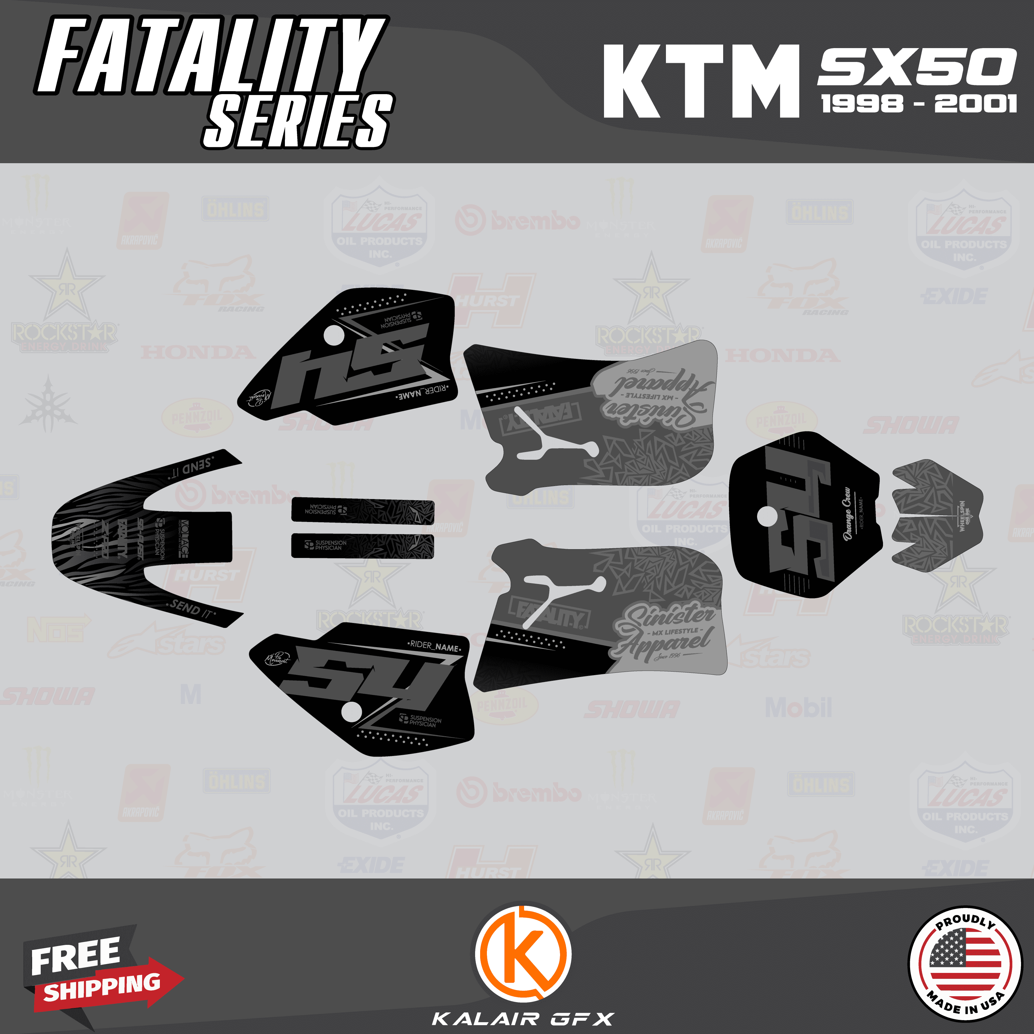 Kalair GFX Graphics Kit for Ktm 50SX MINI Fatality Series - Walmart.com