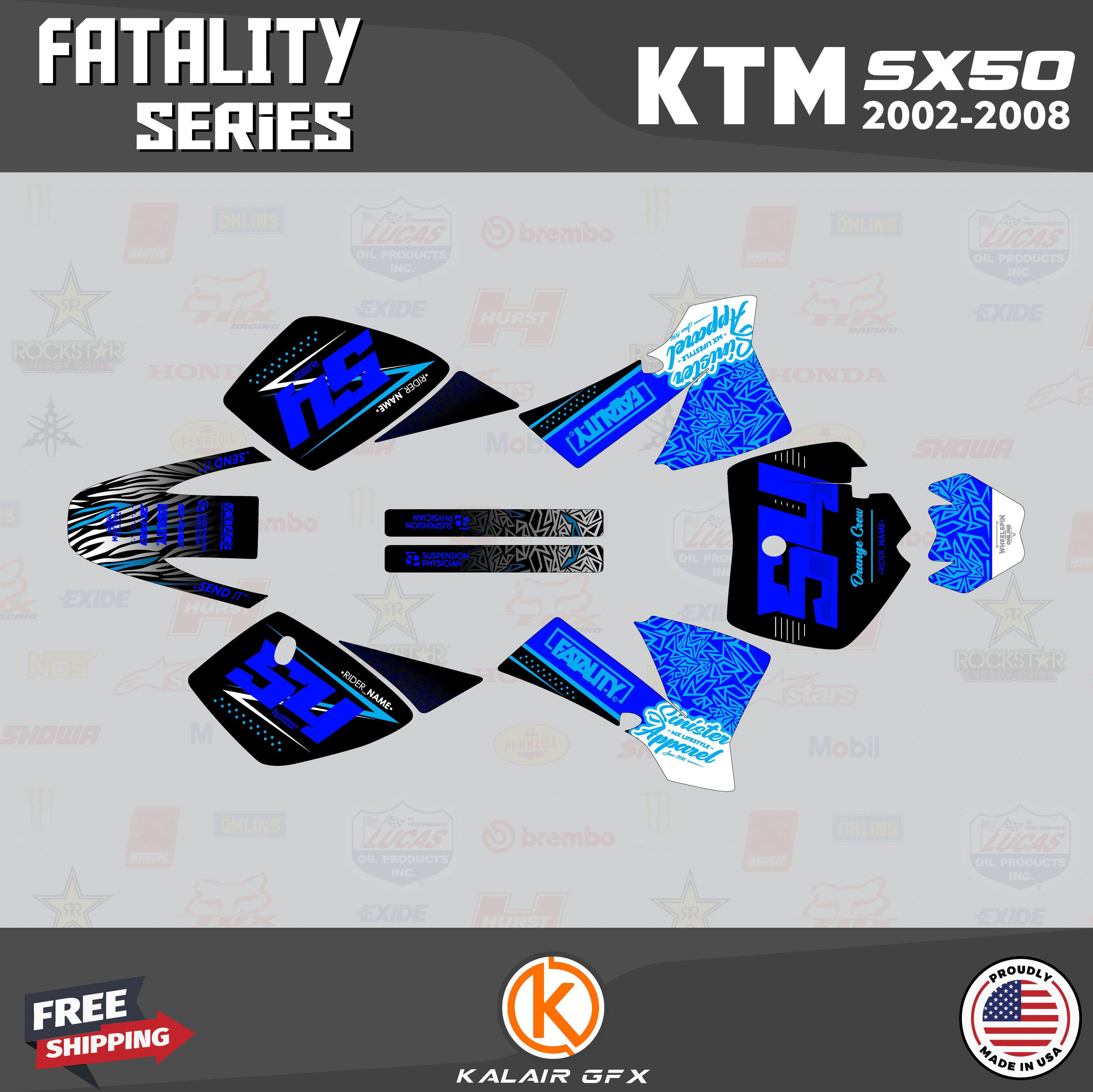 Kalair GFX Graphics Kit for Ktm 50SX MINI Fatality Series - Walmart.com