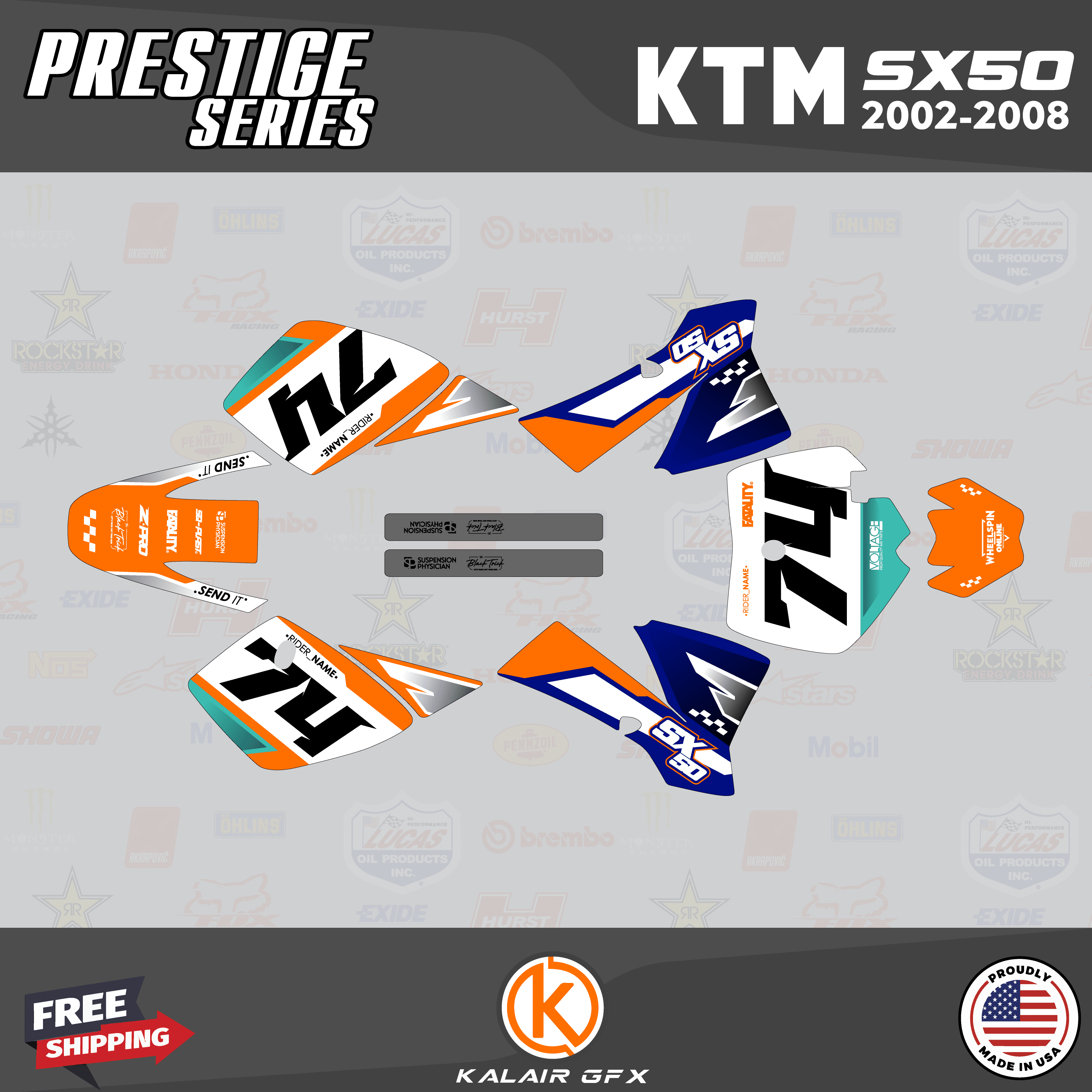 Kalair GFX Graphics Kit for Ktm 50SX MINI Prestige Series - Walmart.com