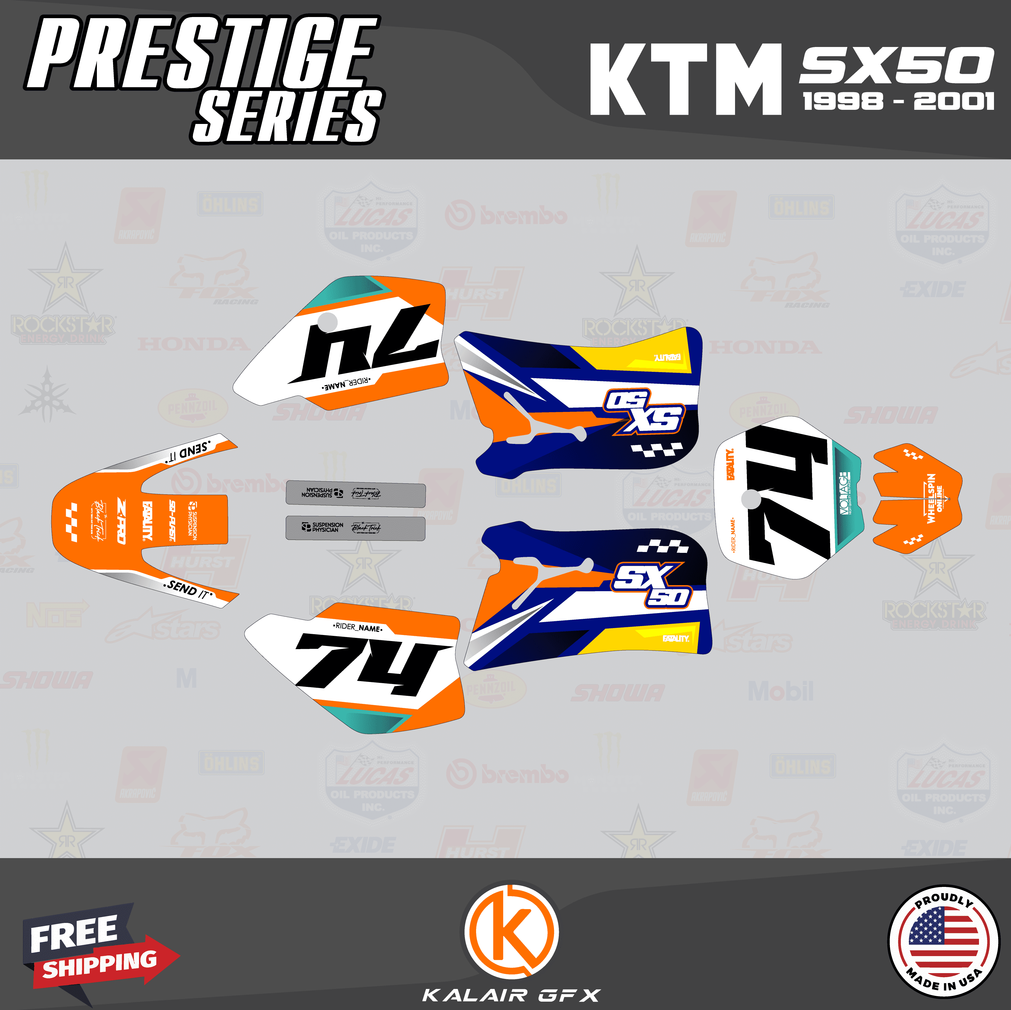 Kalair GFX Graphics Kit for Ktm 50SX MINI Prestige Series - Walmart.com