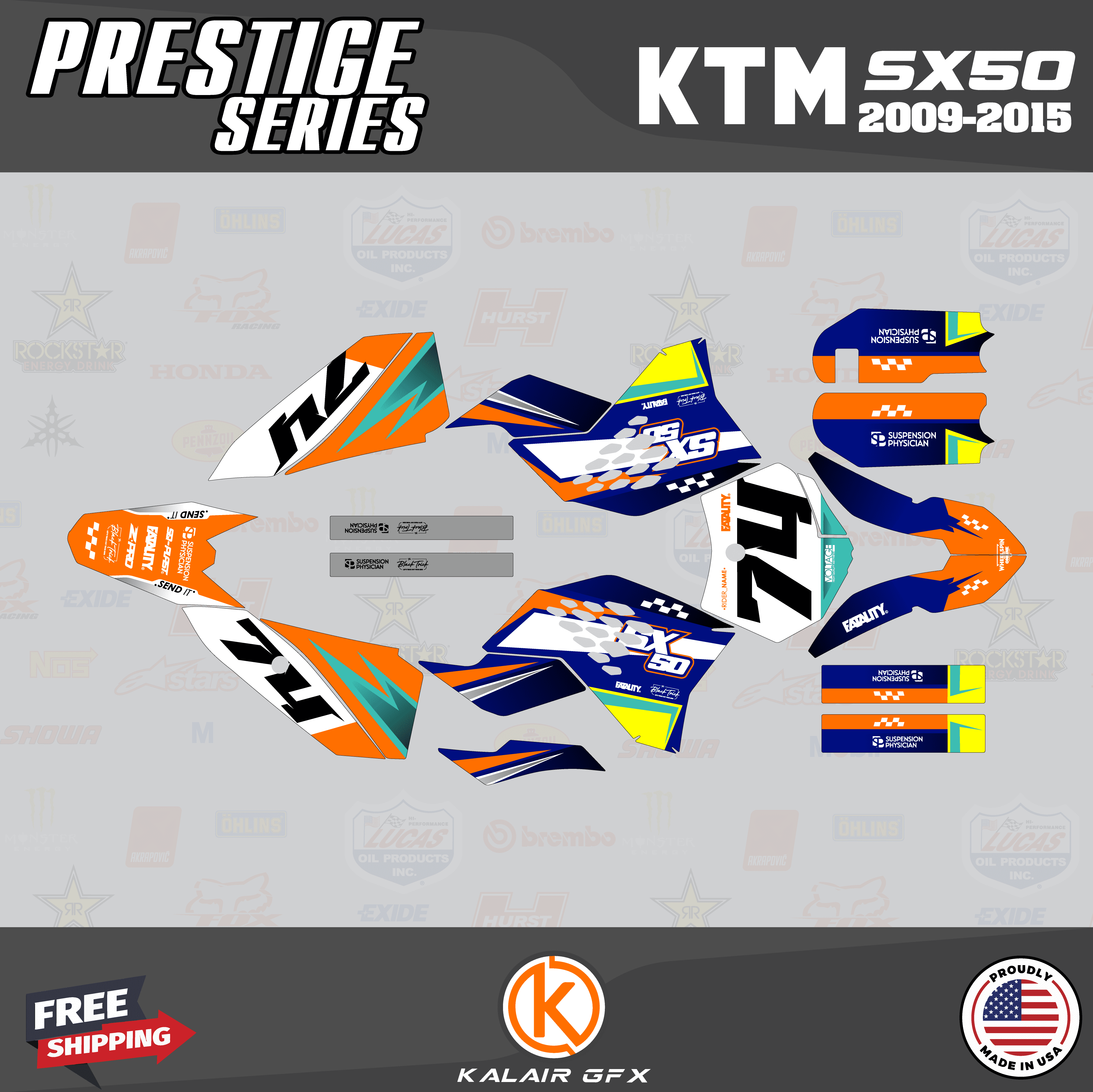 Kalair GFX Graphics Kit for Ktm 50SX MINI SX50 (2009-2015) Prestige ...