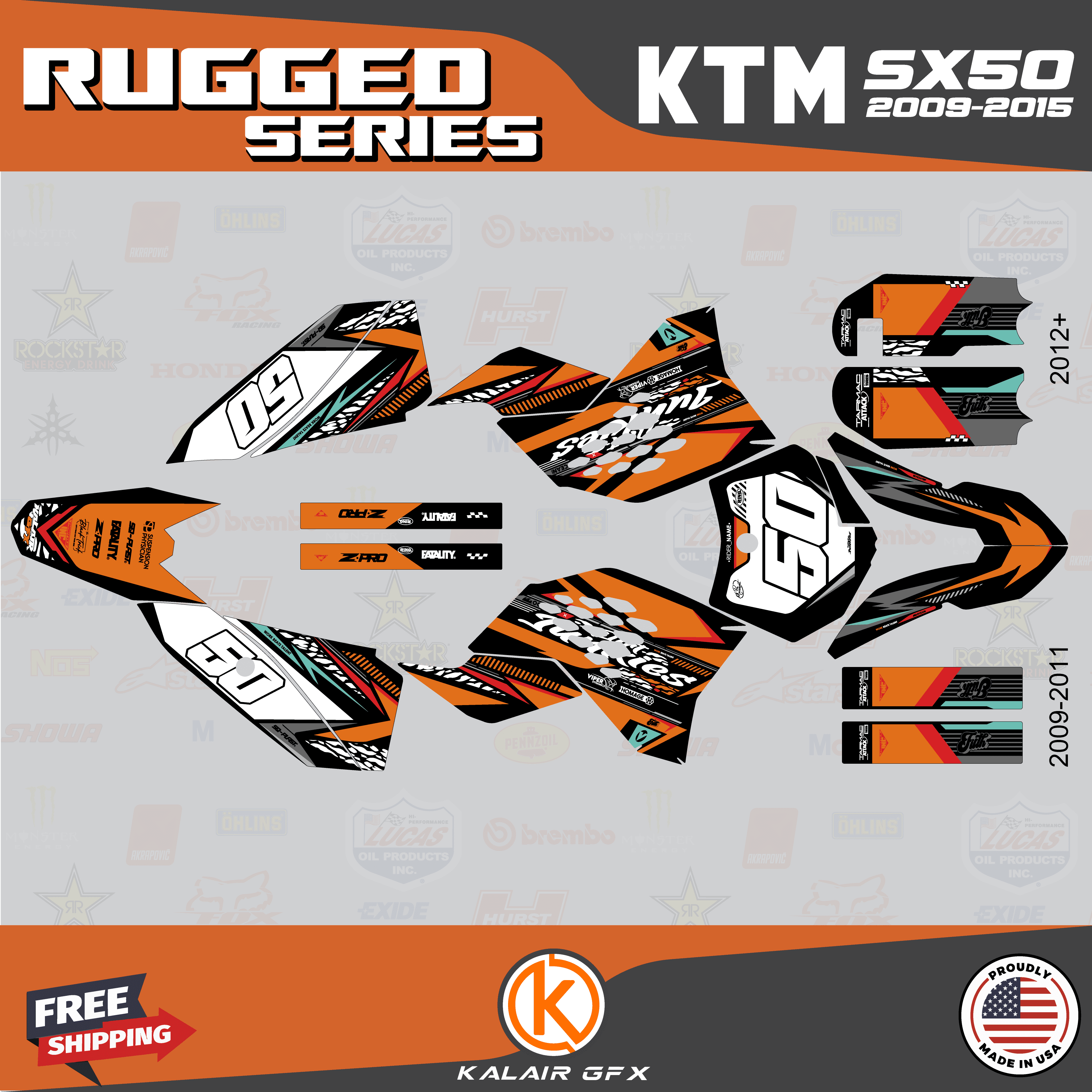 Kalair GFX Graphics Kit for Ktm 50SX MINI SX50 (2009-2015) Rugged ...