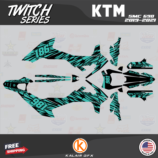 Kalair GFX Graphics Kit for Ktm 690 SMC-R (2019-2023) Twitch Series ...
