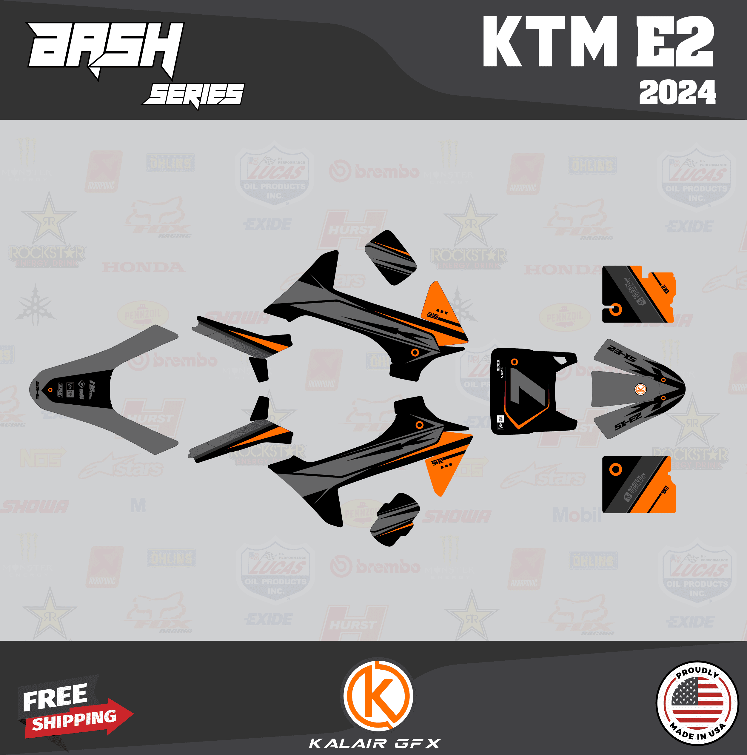 Kalair GFX Graphics Kit for Ktm ELECTRIC MINI SX-E2 (2024) Bash Series ...