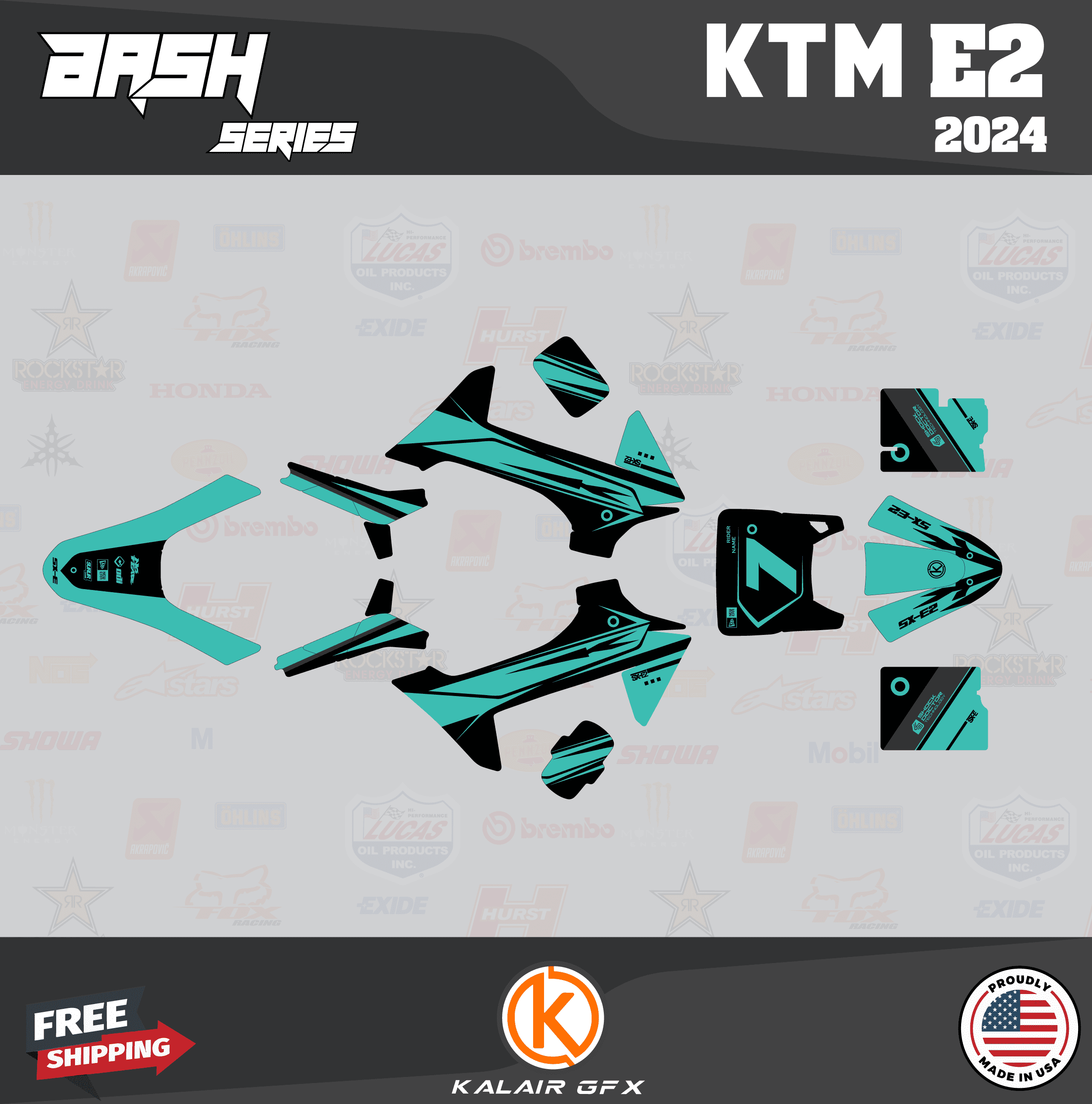 Kalair GFX Graphics Kit for Ktm ELECTRIC MINI SX-E2 (2024) Bash Series ...