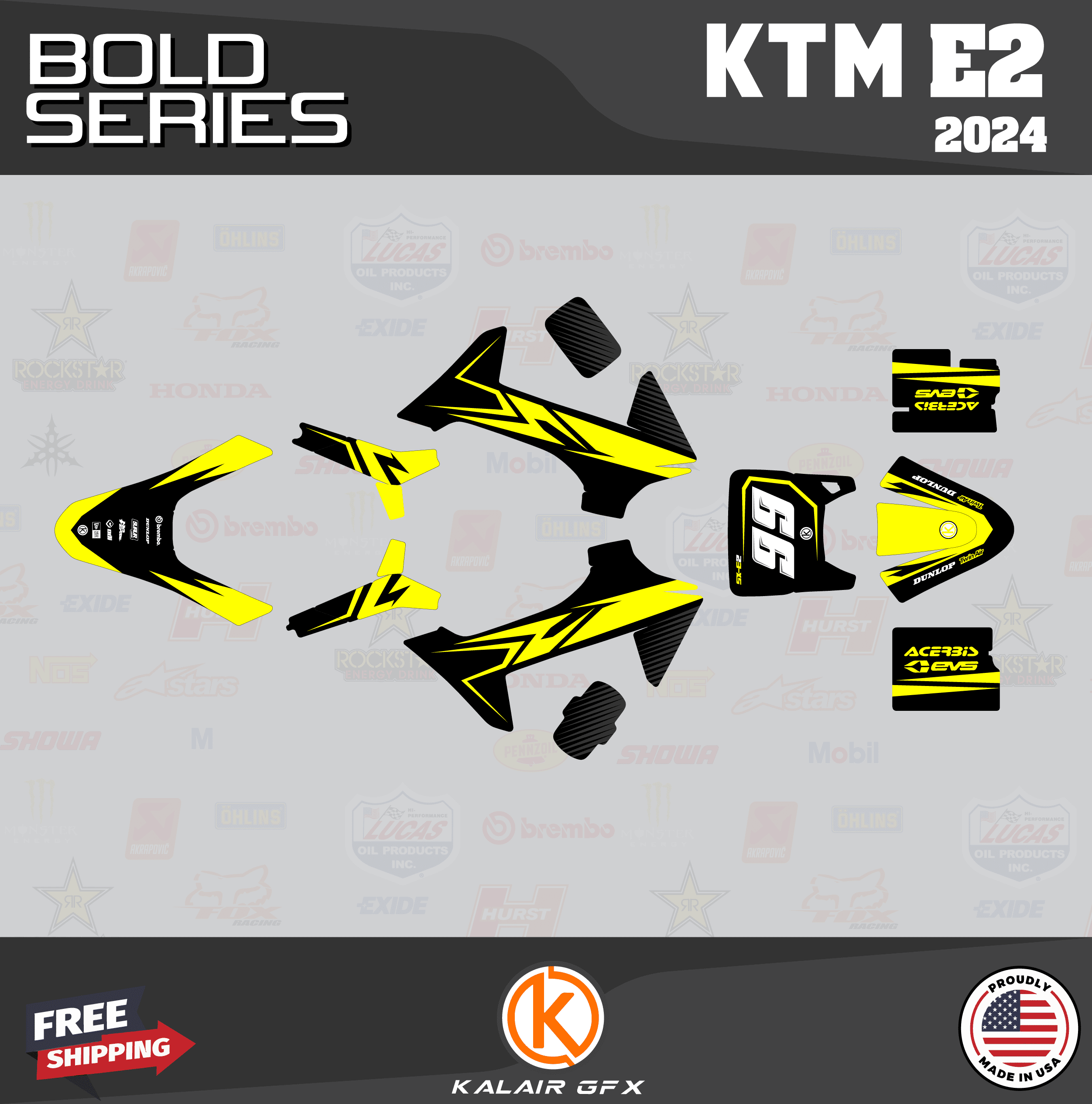 Kalair GFX Graphics Kit for Ktm ELECTRIC MINI SX-E2 (2024) Bold Series ...