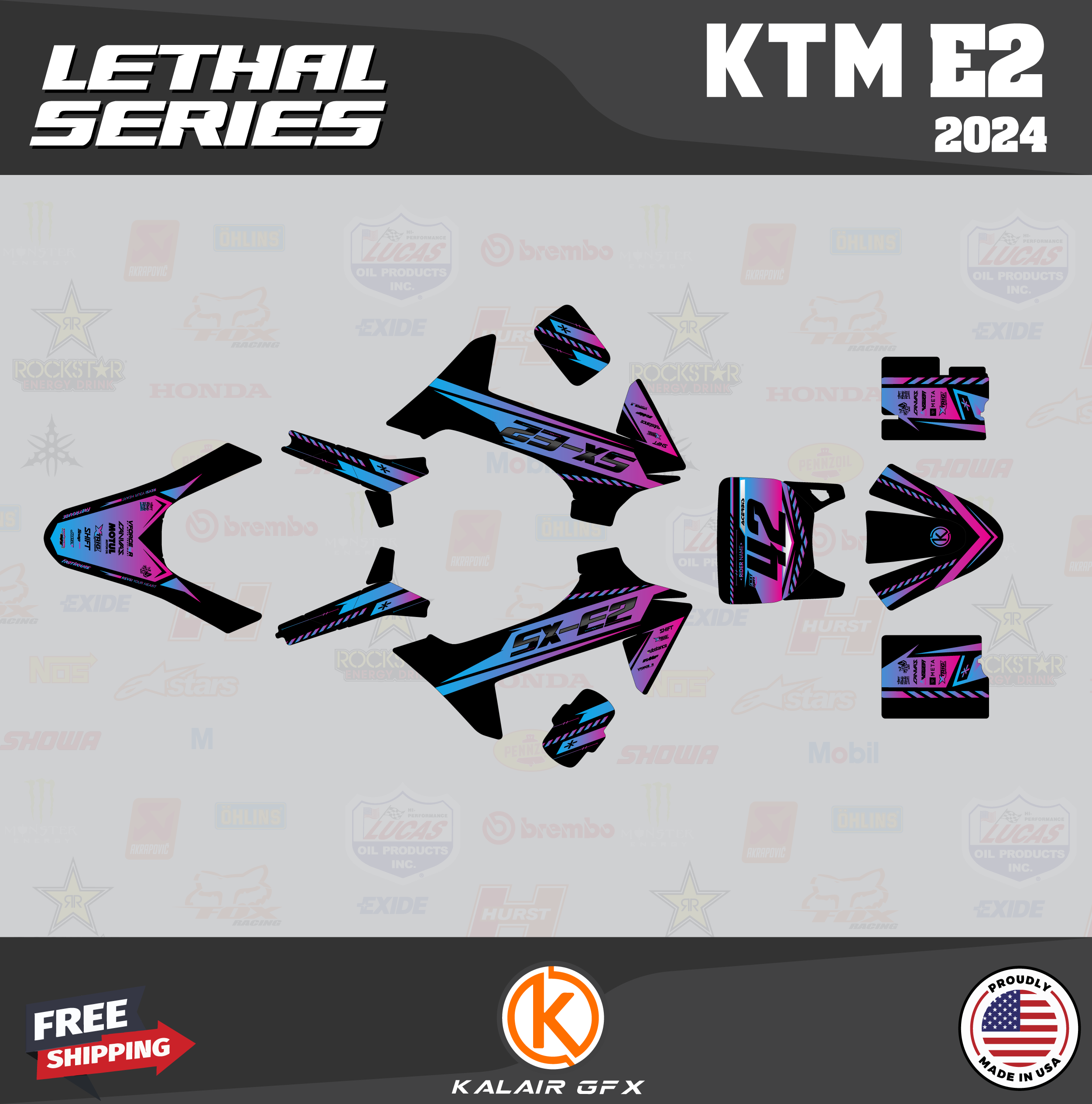 Kalair GFX Graphics Kit for Ktm ELECTRIC MINI SX-E2 (2024) Lethal ...