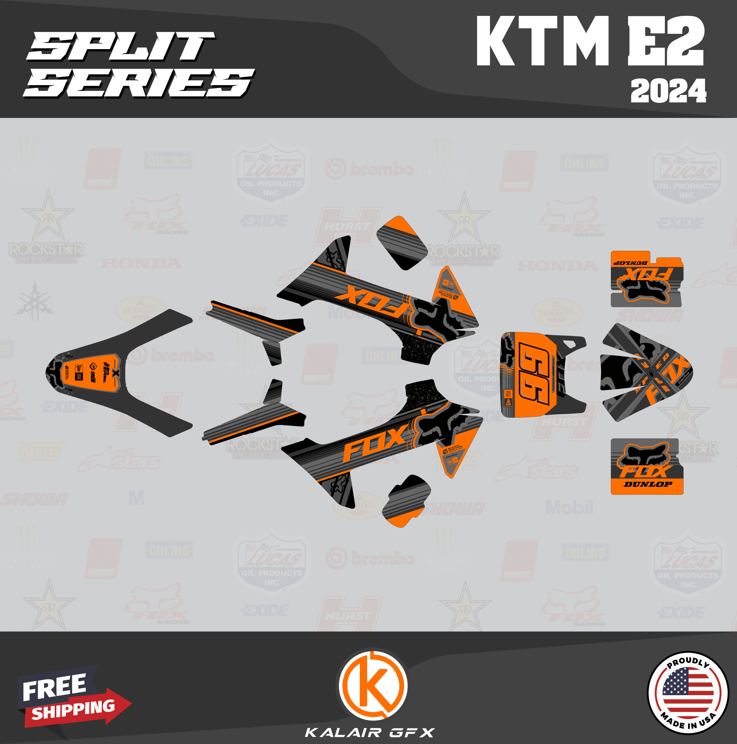 Kalair GFX Graphics Kit for Ktm ELECTRIC MINI SX-E2 (2024) Split Series ...