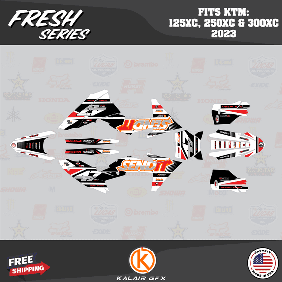Kalair GFX Graphics Kit for Ktm KTM Enduro 2-Stroke 125XC,250XC and ...