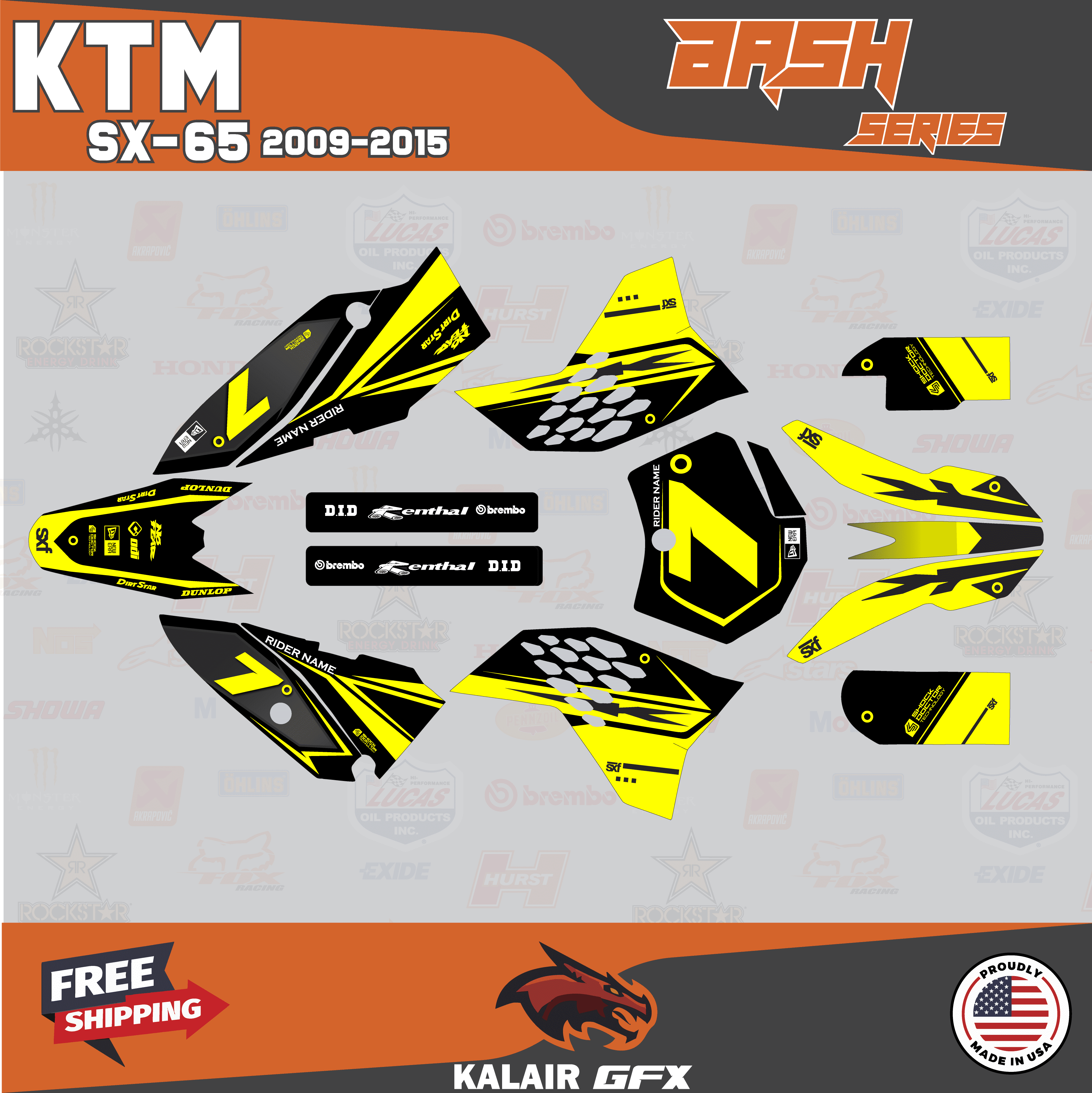 Kalair GFX Graphics Kit for Ktm SX65 (2009-2015) Bash Series - Walmart.com