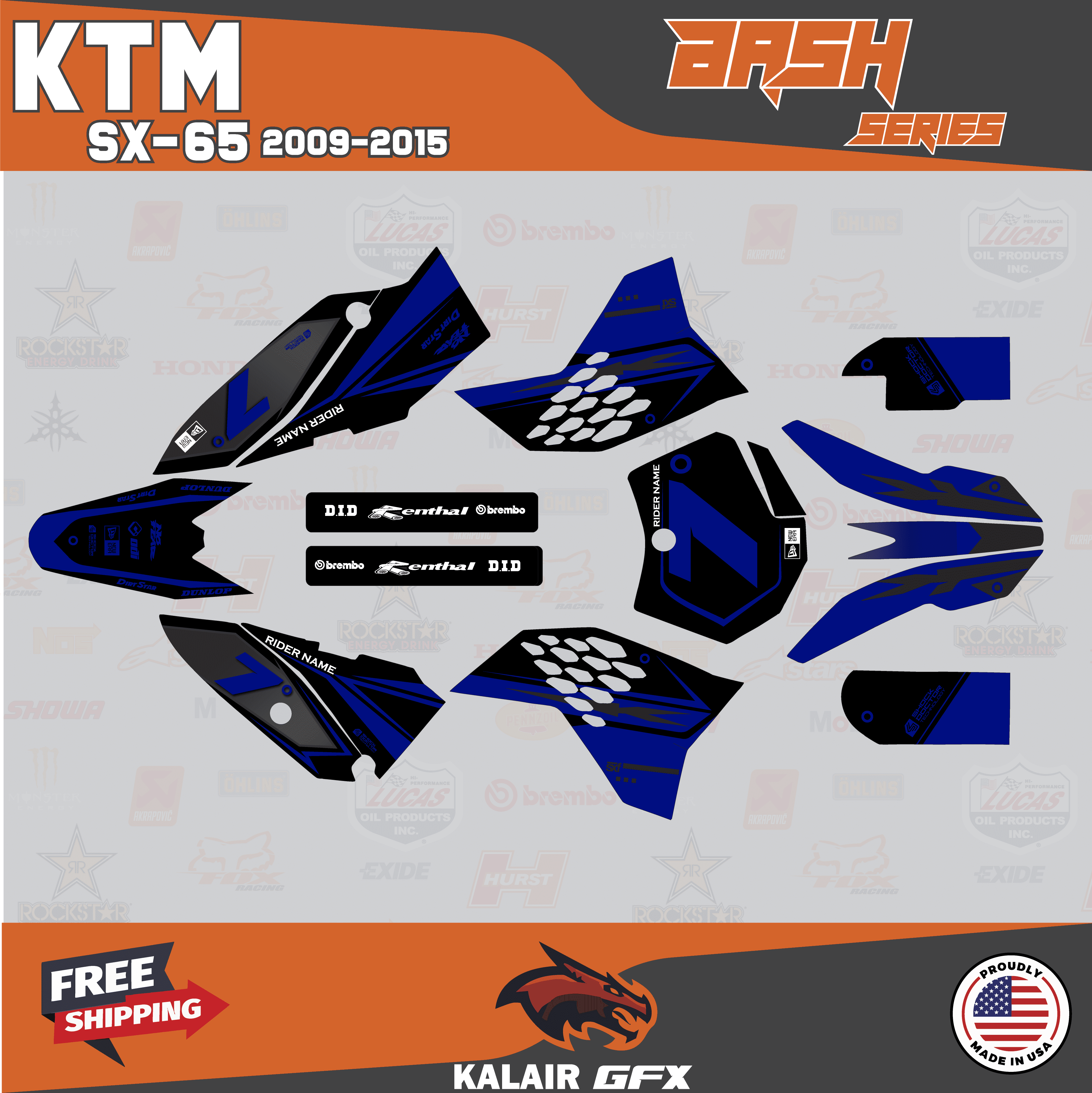 Kalair GFX Graphics Kit for Ktm SX65 (2009-2015) Bash Series - Walmart.com