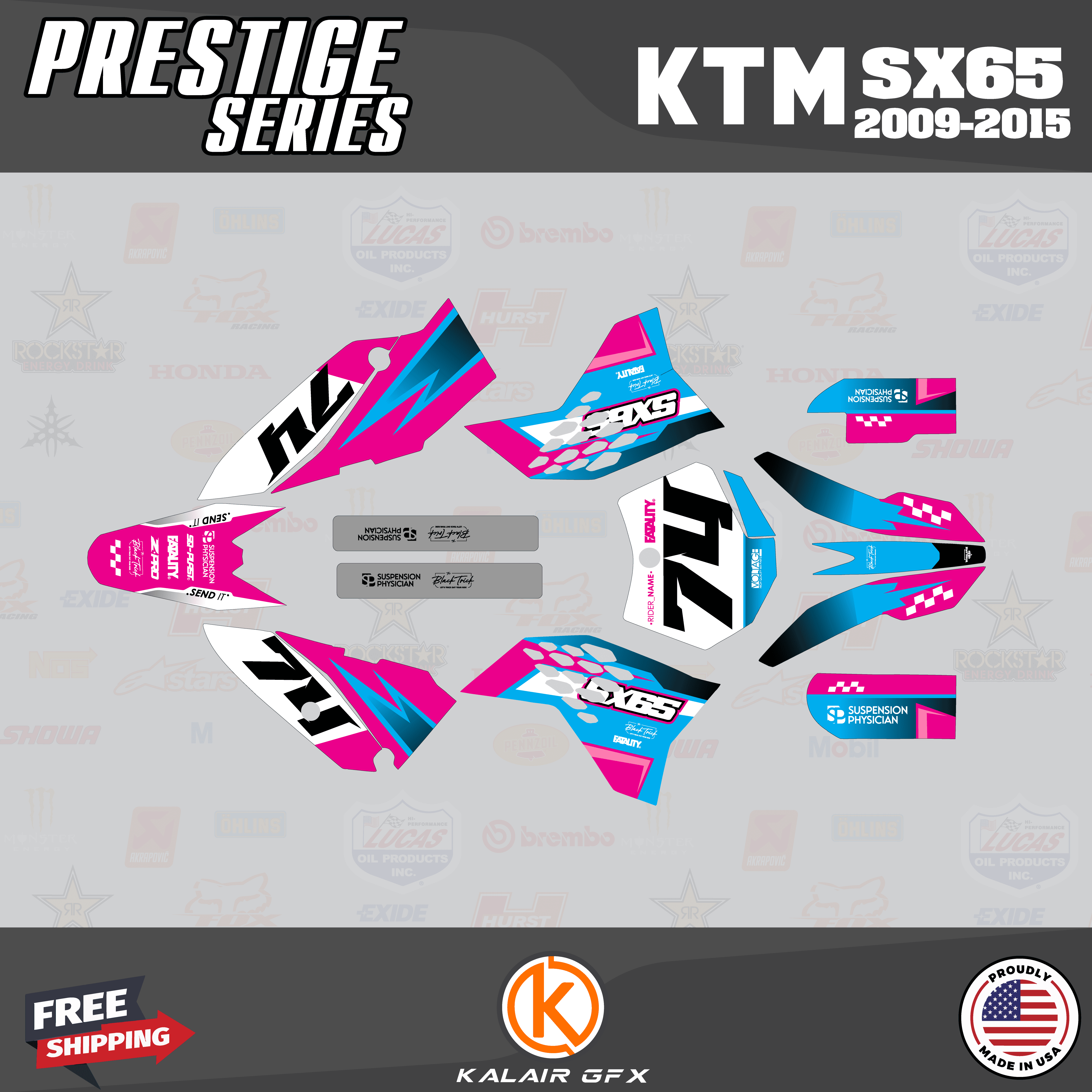 Kalair GFX Graphics Kit for Ktm SX65 (2009-2015) Prestige Series ...