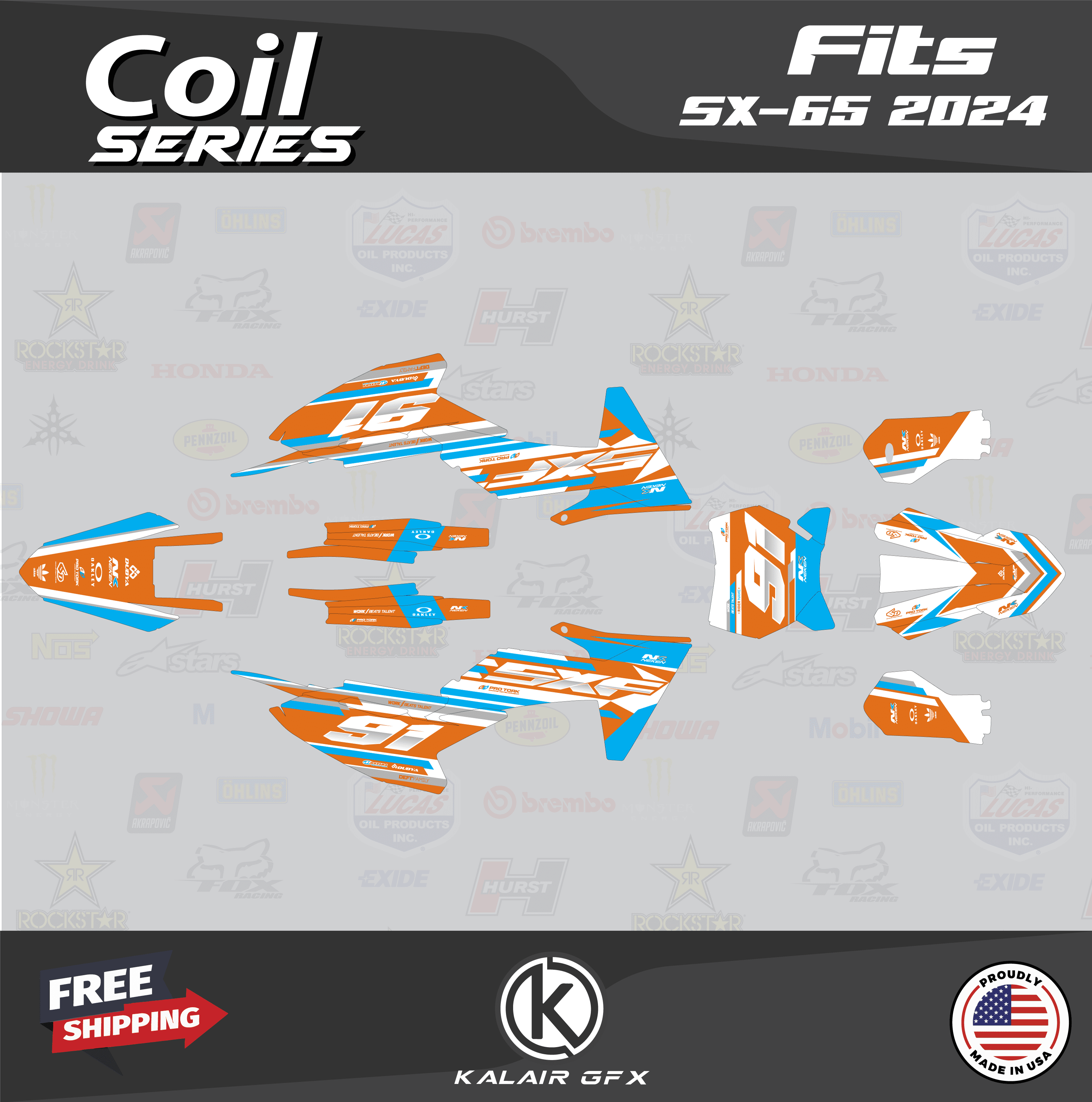 Kalair GFX Graphics Kit for Ktm SX65 65SX (2024) Coil Series - Walmart.com