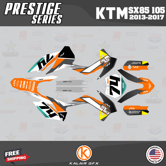 Kalair GFX Graphics Kit for Ktm SX85 SX105 (2015-2017) Prestige Series ...