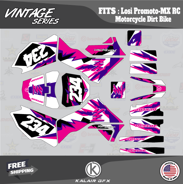 Kalair GFX Graphics Kit for Losi PROMOTO-MX RC MOTORCYCLE DIRT BIKE ...