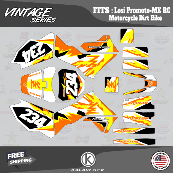 Kalair GFX Graphics Kit for Losi PROMOTO-MX RC MOTORCYCLE DIRT BIKE ...