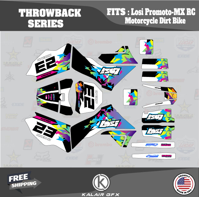 Kalair GFX Graphics Kit for Losi Promoto-Mx Rc Motorcycle Dirt Bike ...