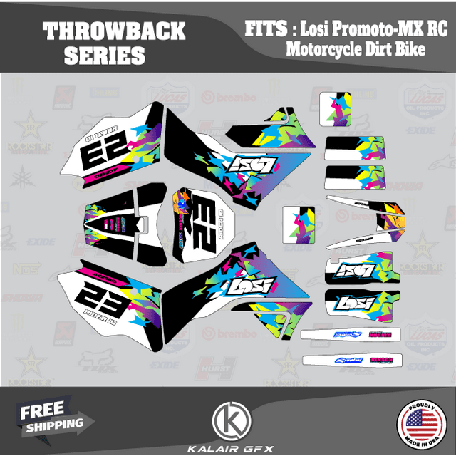Kalair GFX Graphics Kit for Losi Promoto-Mx Rc Motorcycle Dirt Bike ...