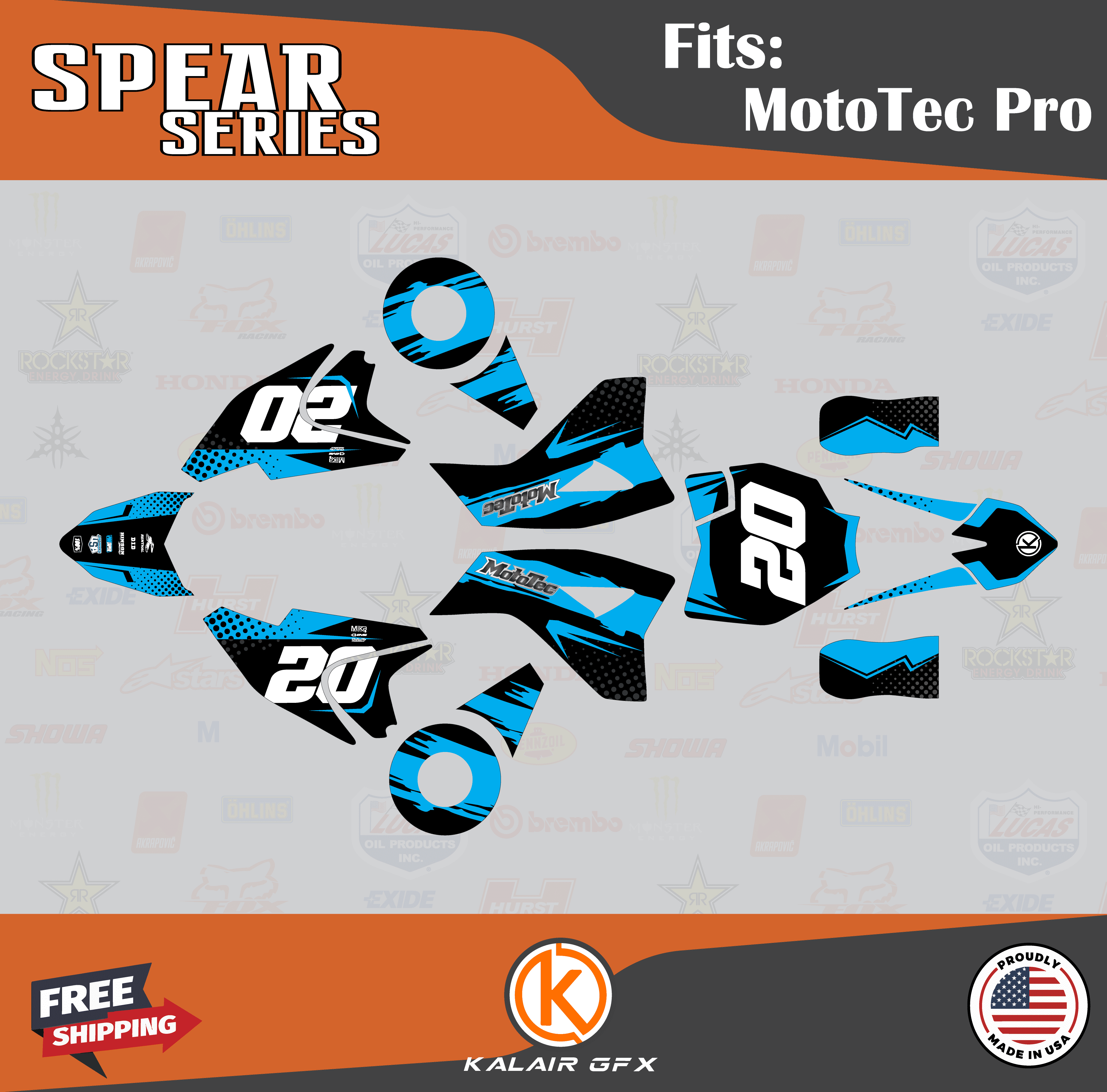 Kalair GFX Graphics Kit for Mototec 36V PRO (All Years) Spear Series ...
