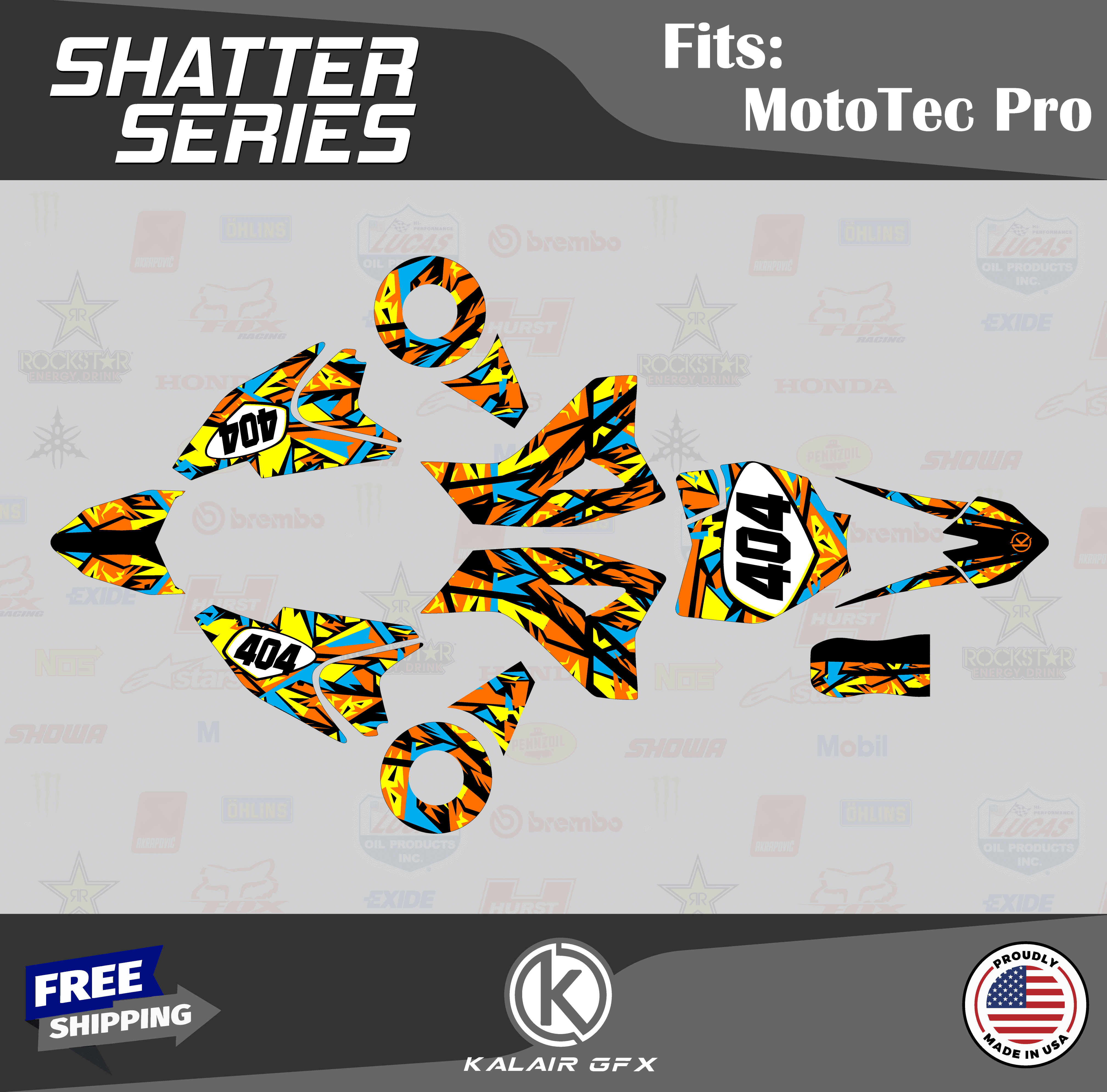 Kalair GFX Graphics Kit for Mototec 48V-PRO (All Years) Shatter Series ...