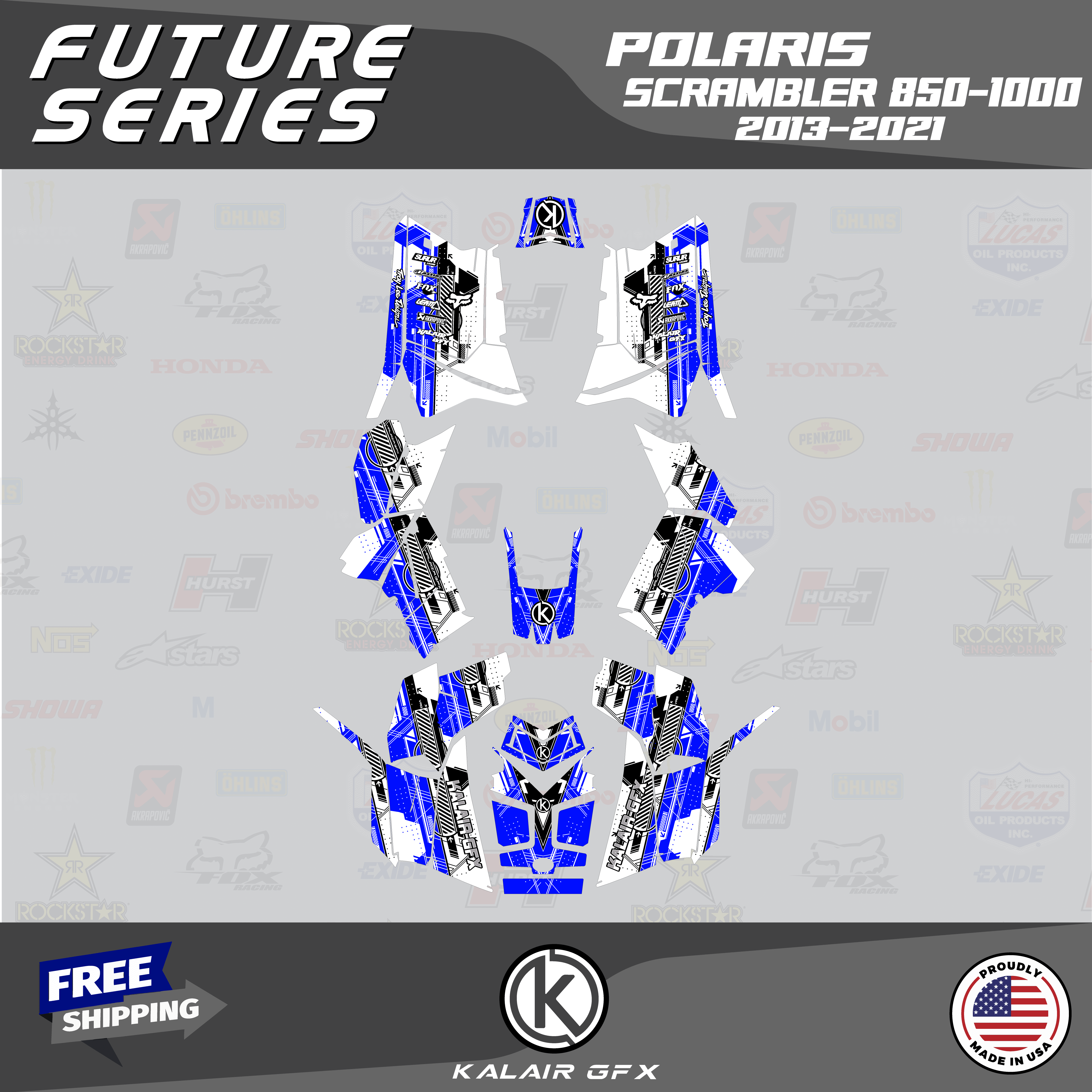 Kalair GFX Graphics Kit for Polaris ATV Scrambler 850, Scrambler 1000 ...