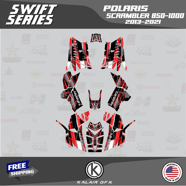 Kalair GFX Graphics Kit for Polaris ATV Scrambler 850, Scrambler 1000 ...