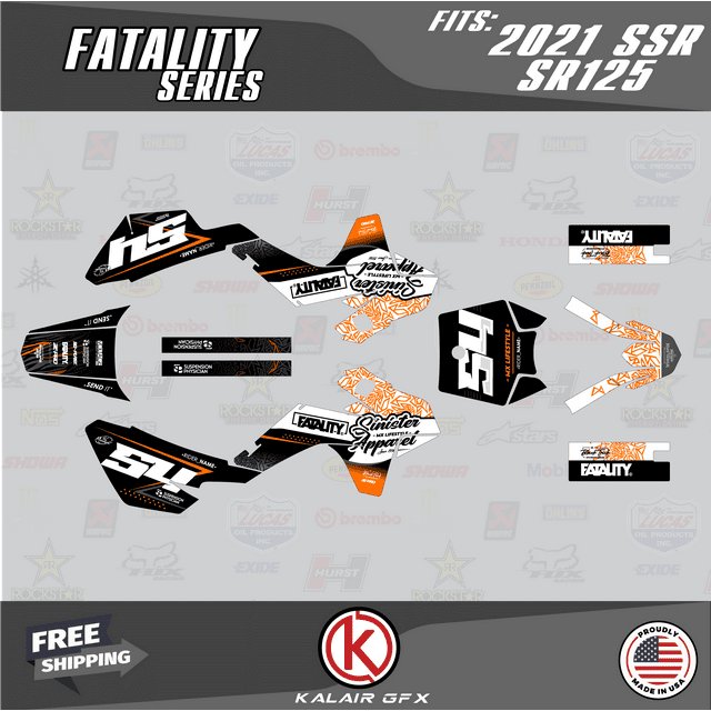 Kalair GFX Graphics Kit for SSR SR70, SR110 and SR125 (2021) Fatality ...