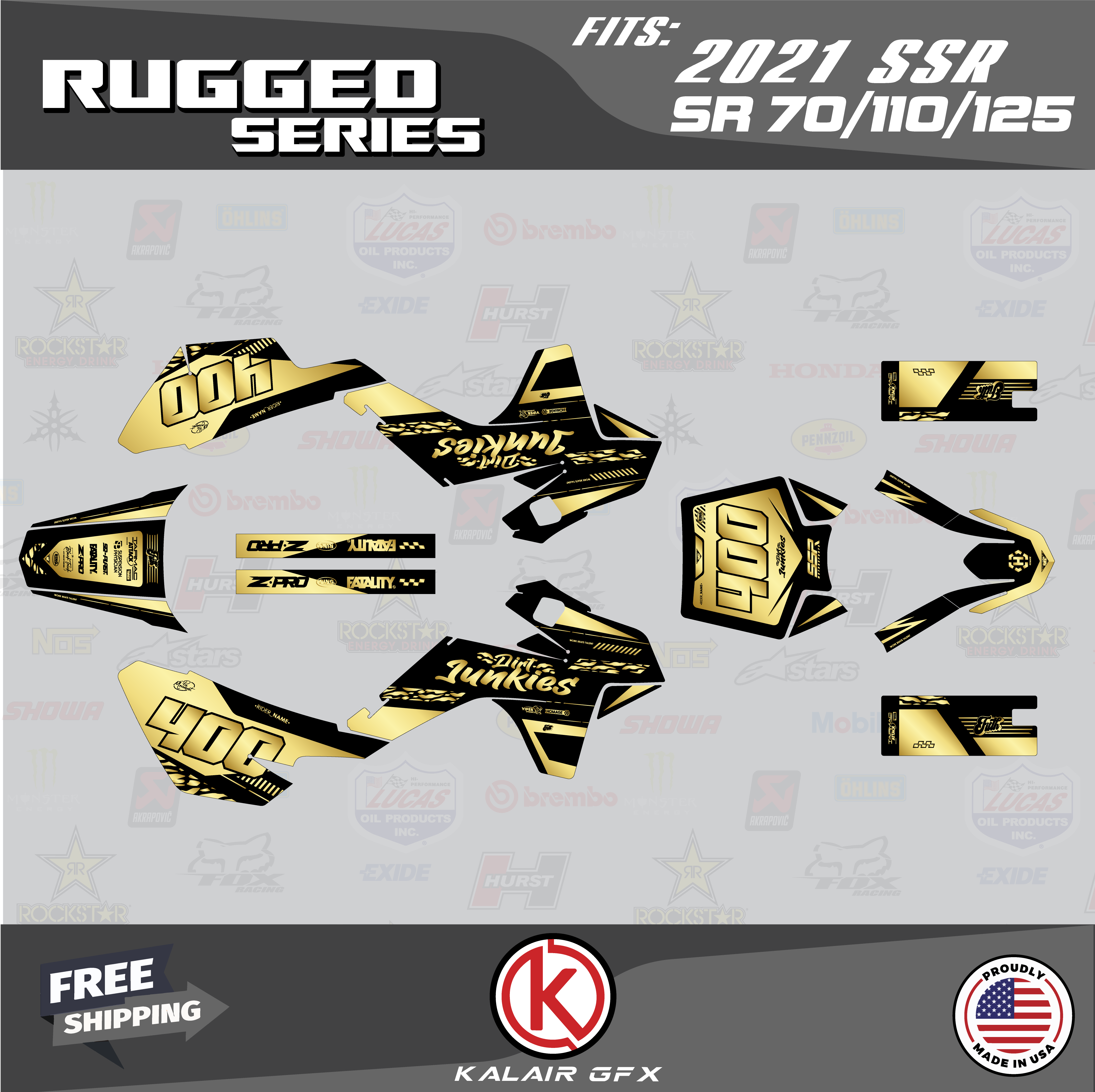 Kalair GFX Graphics Kit for SSR SR70, SR110 and SR125 (2021) Rugged ...