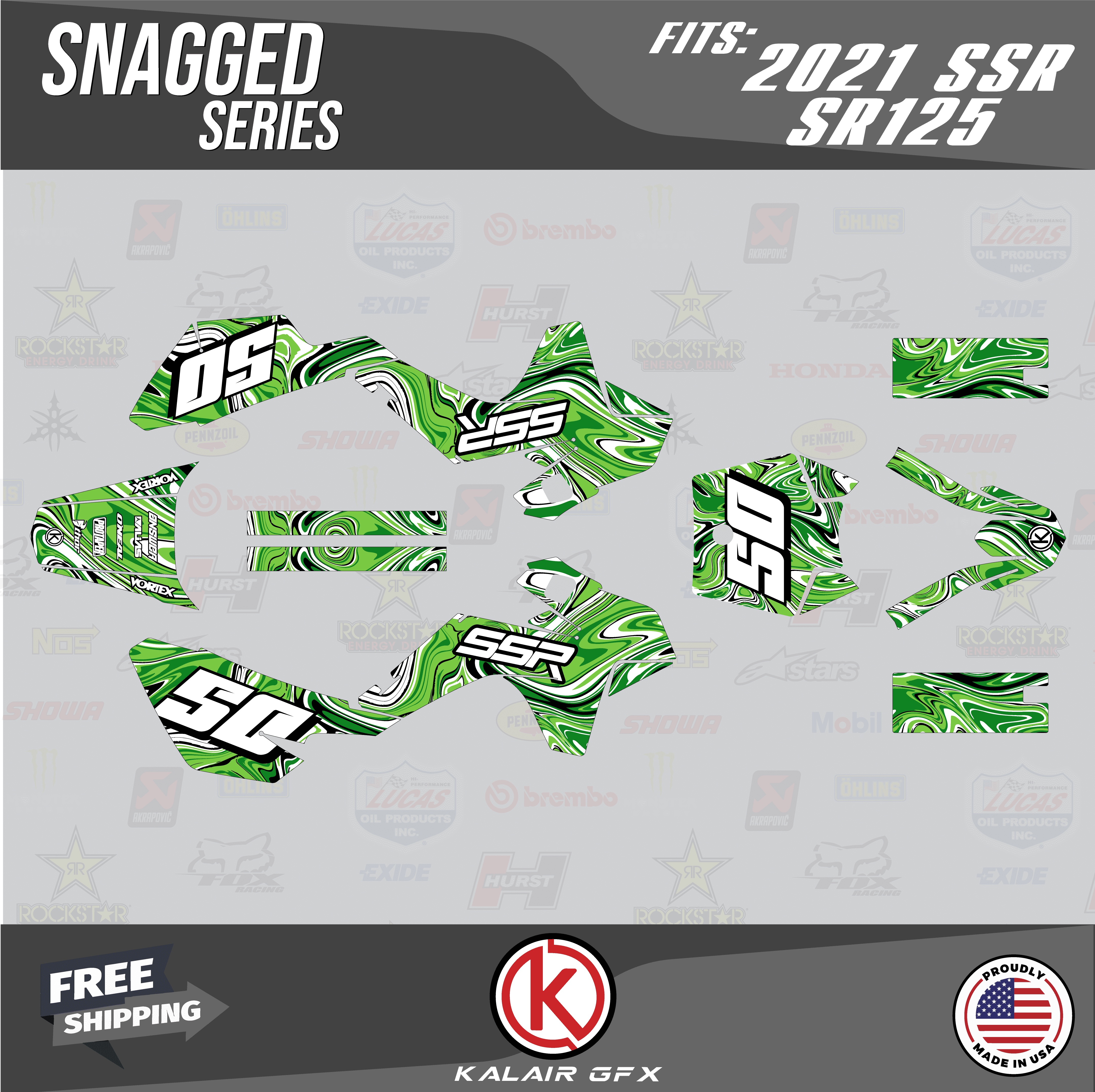 Kalair GFX Graphics Kit for SSR SR70, SR110 and SR125 (2021) Snagged ...