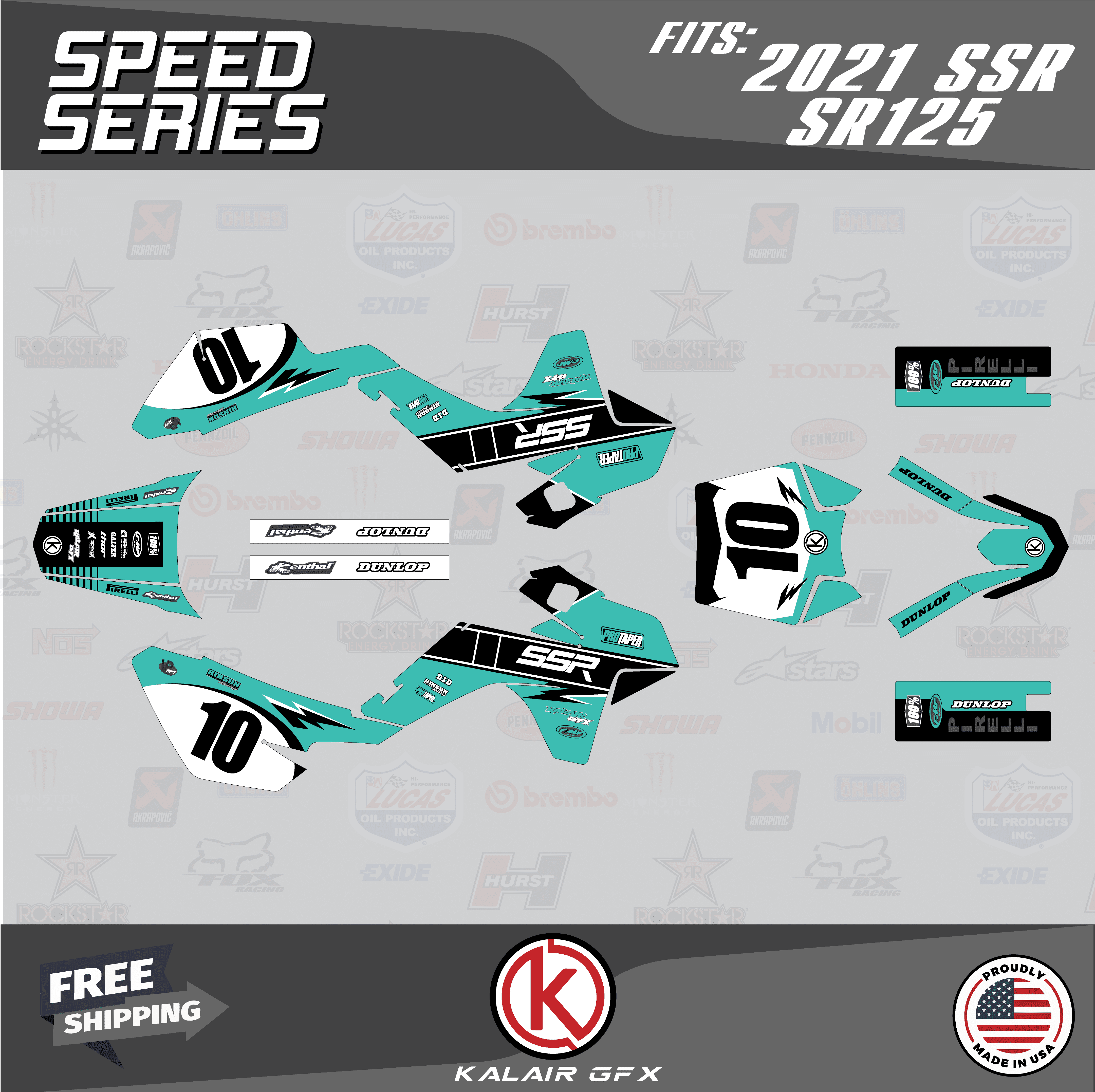 Kalair GFX Graphics Kit for SSR SR70, SR110 and SR125 (2021) Speed ...