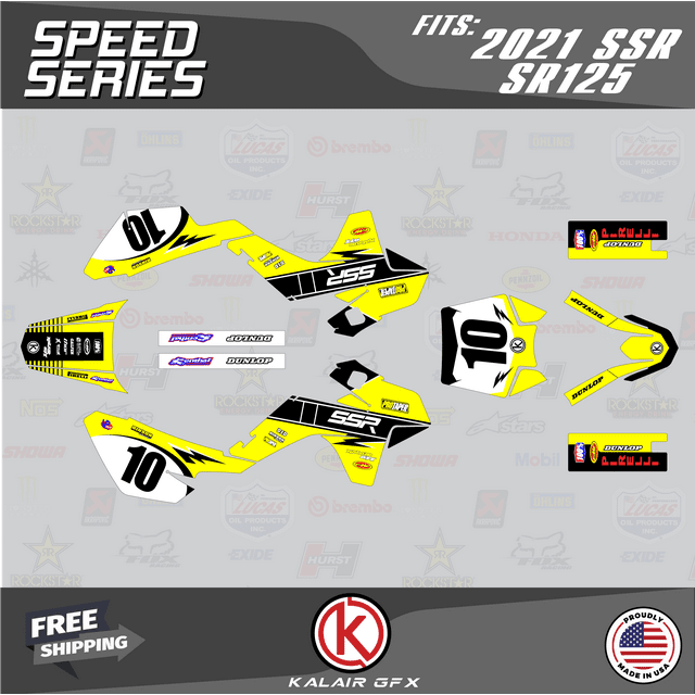 Kalair GFX Graphics Kit for SSR SR70, SR110 and SR125 (2021) Speed ...