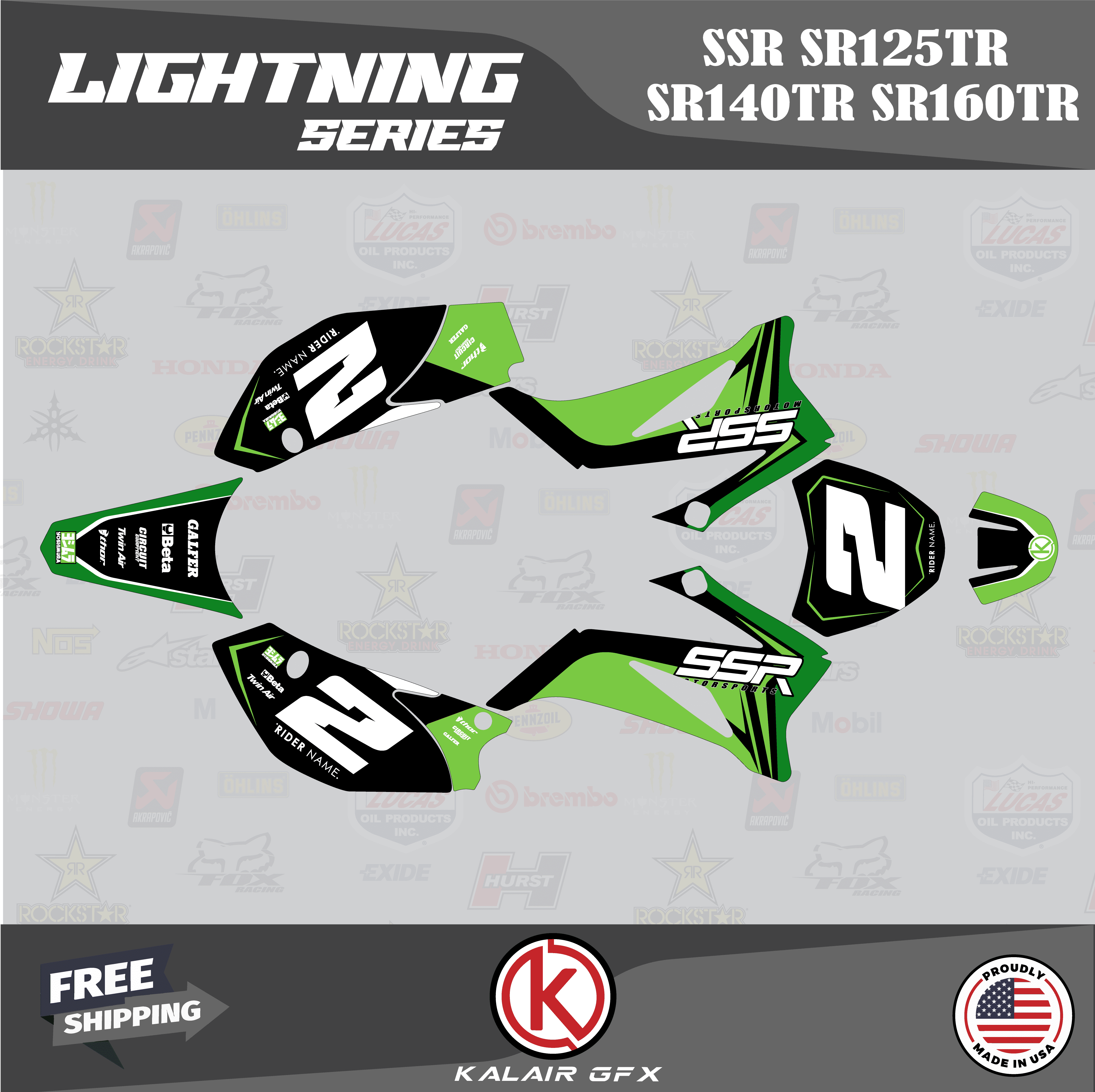 Kalair GFX Graphics Kit for Ssr SR140TR (2021) Lightning Series ...