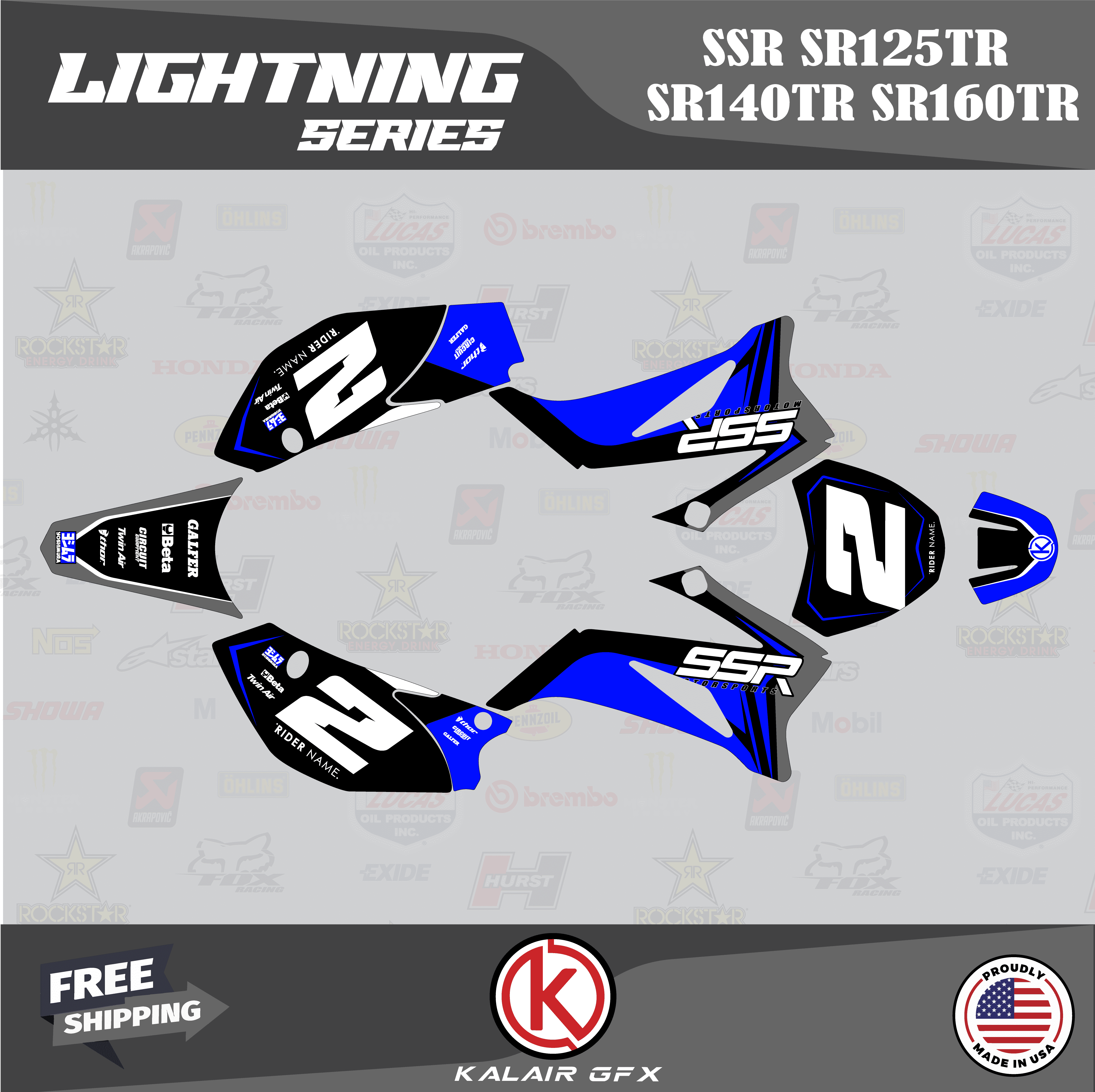 Kalair GFX Graphics Kit for Ssr SR140TR (2021) Lightning Series ...