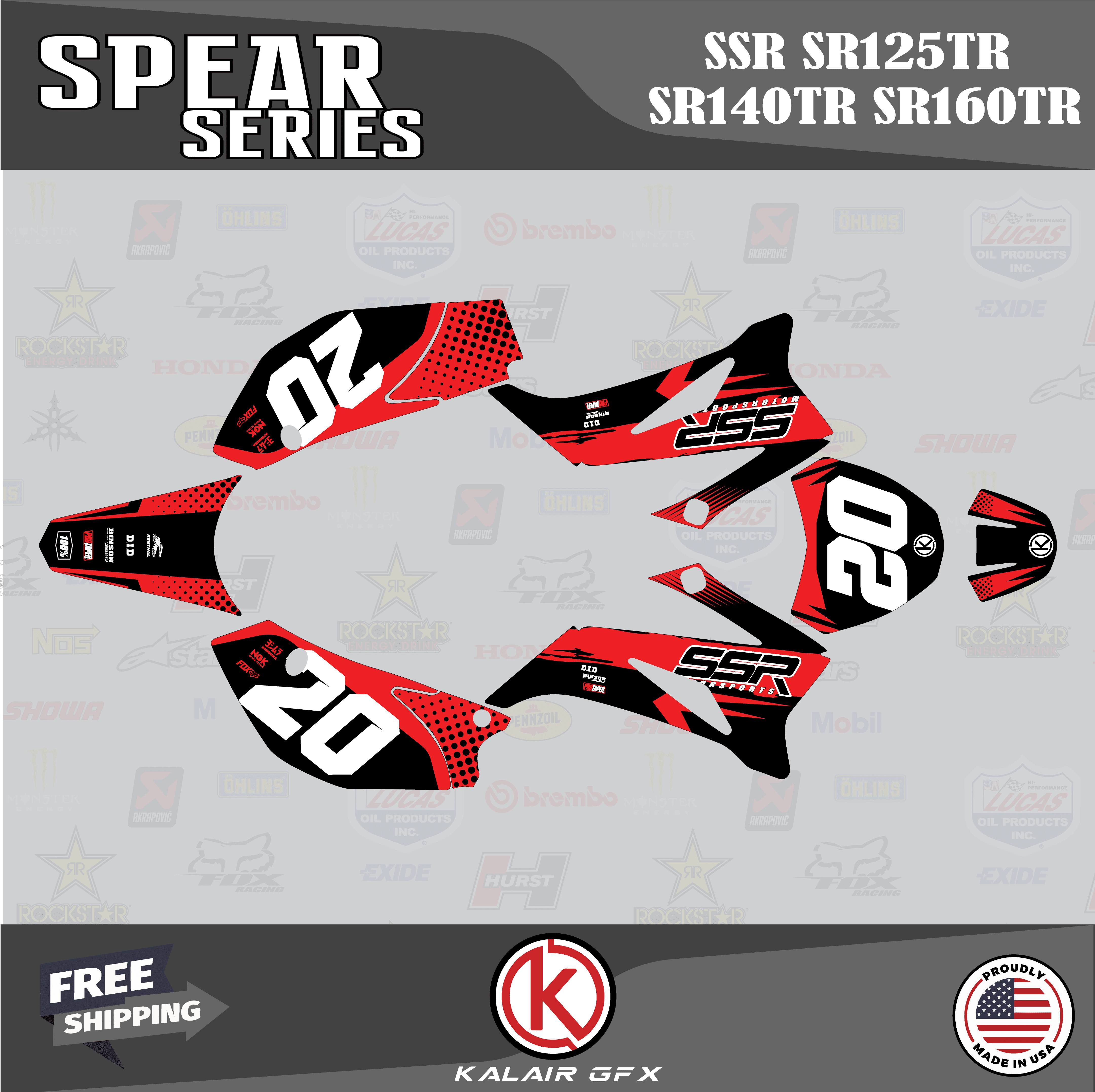 Kalair GFX Graphics Kit for Ssr SR140TR (2021) Spear Series - Walmart.com