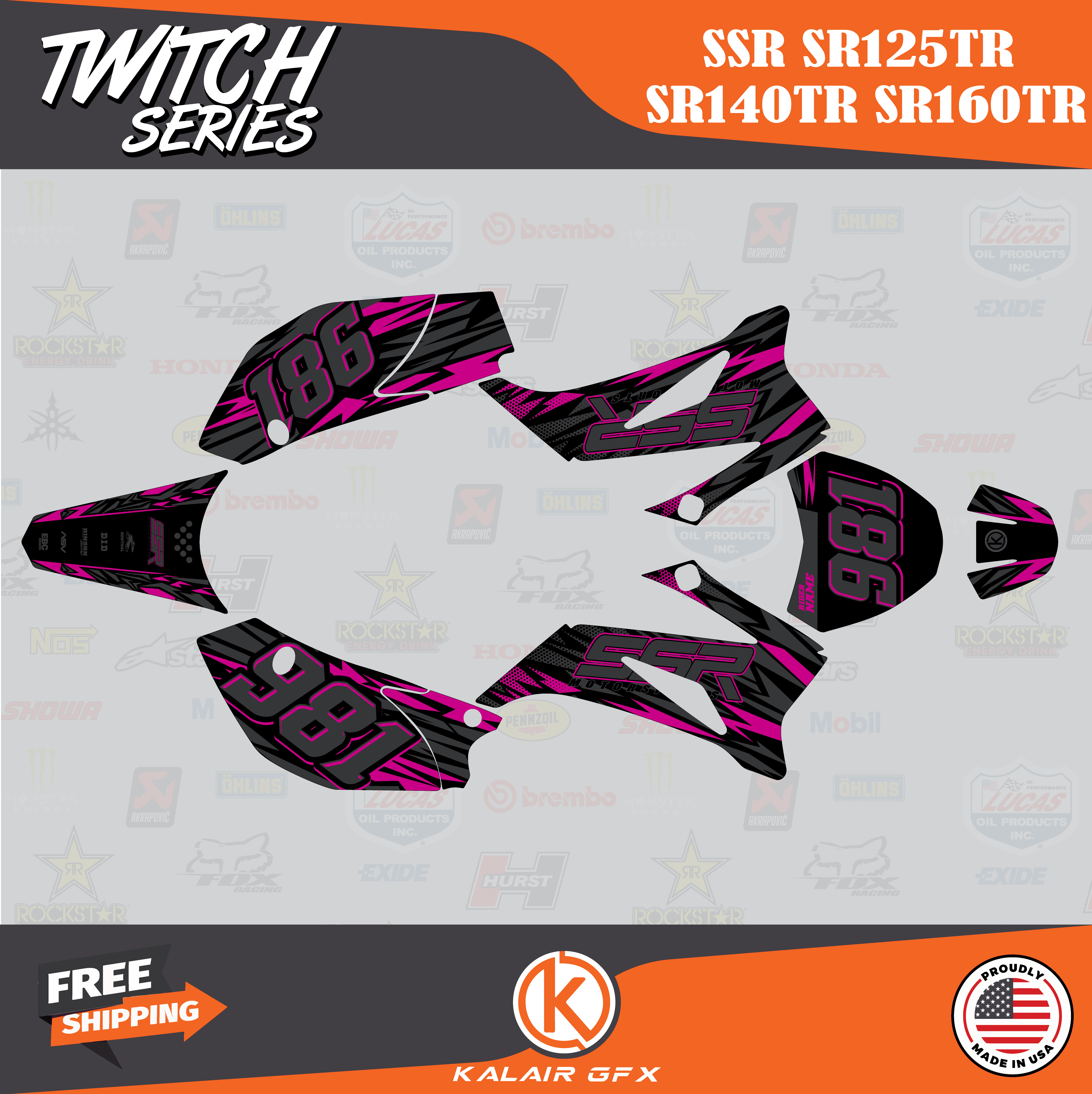 Kalair GFX Graphics Kit for Ssr SR140TR (2021) Twitch Series - Walmart.com