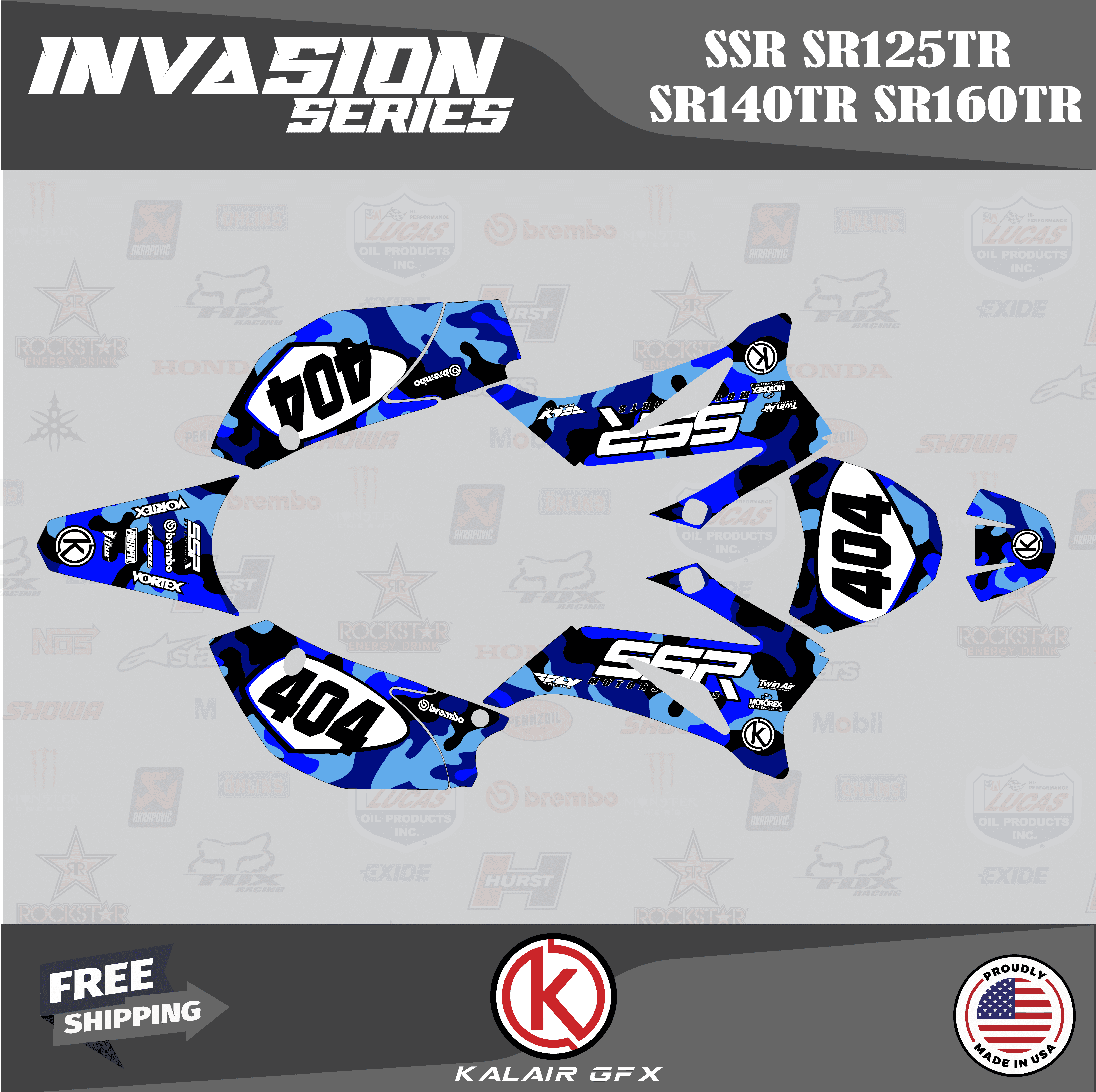 Kalair GFX Graphics Kit for Ssr SR160TR (2021) Invasion Series ...