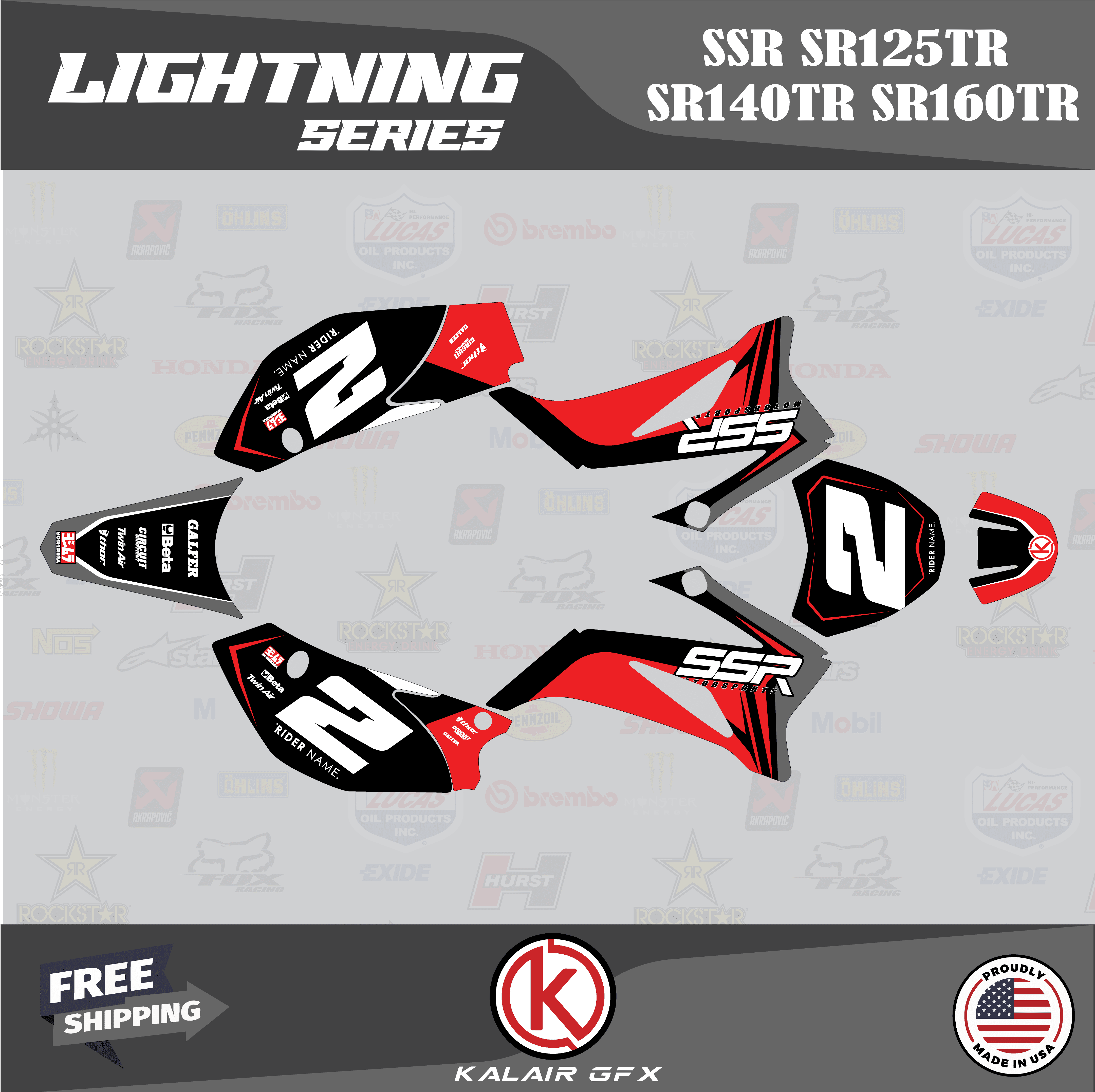 Kalair GFX Graphics Kit for Ssr SR160TR (2021) Lightning Series ...