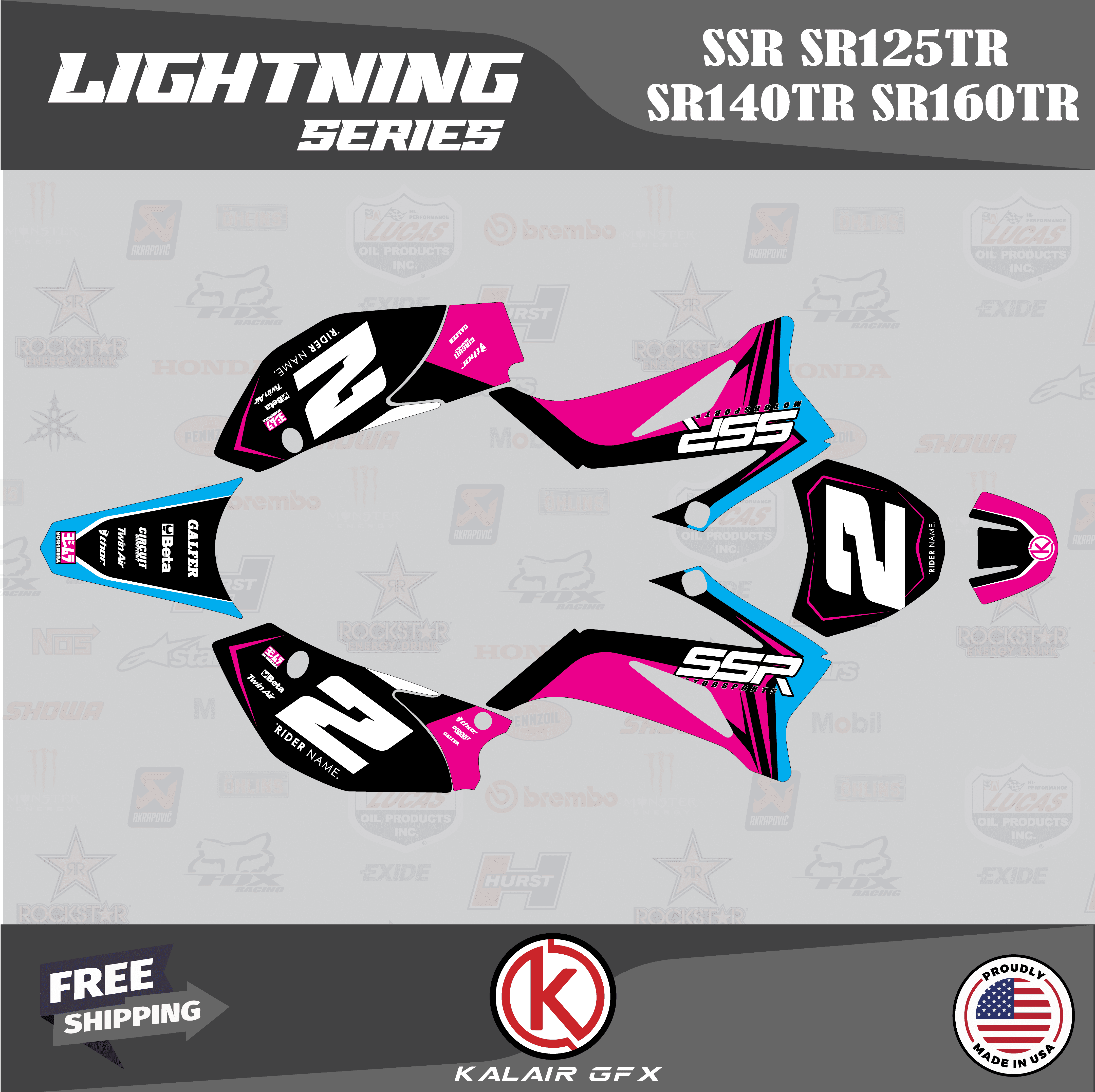 Kalair GFX Graphics Kit for Ssr SR160TR (2021) Lightning Series ...