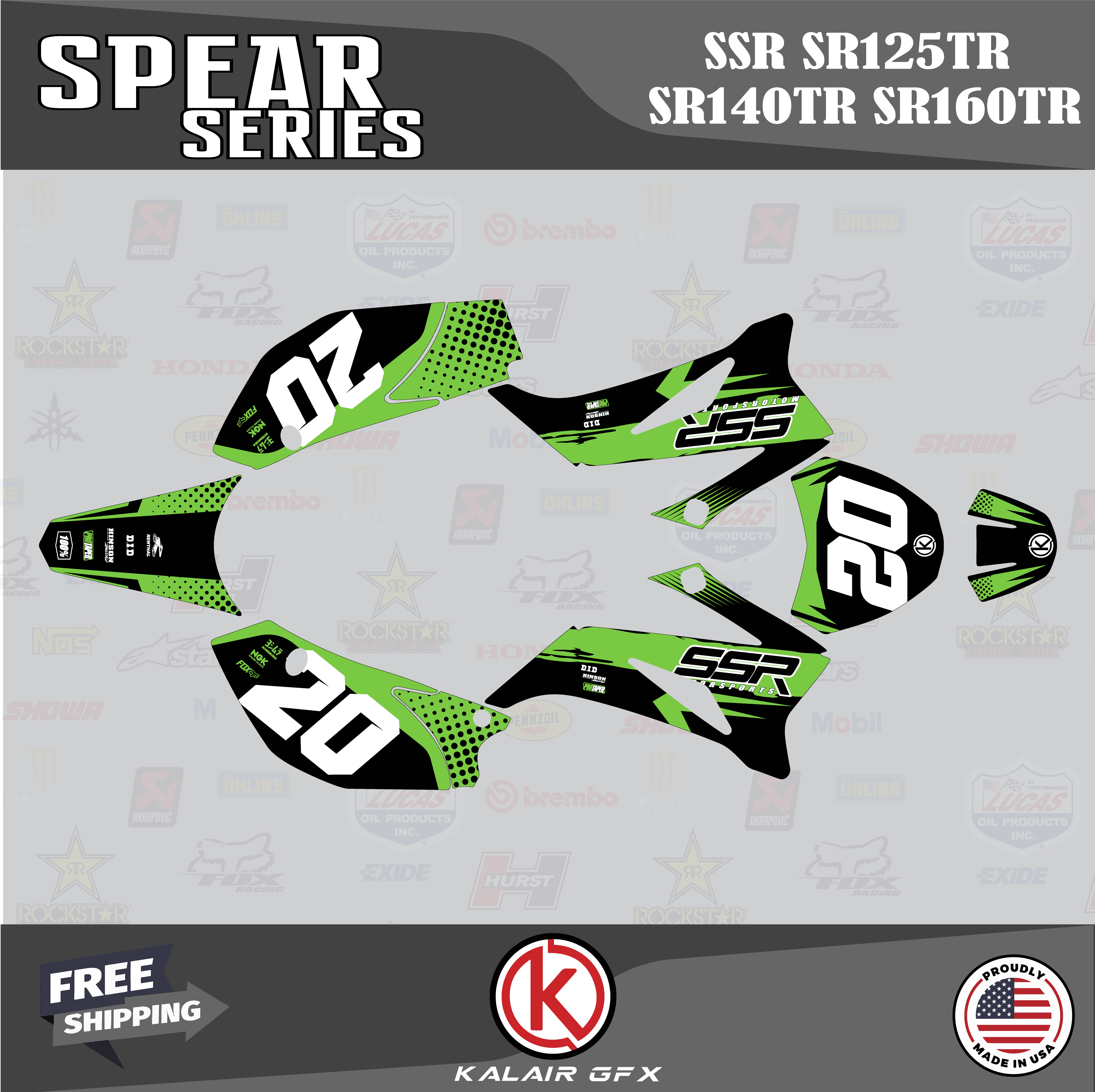 Kalair GFX Graphics Kit for Ssr SR160TR (2021) Spear Series - Walmart.com