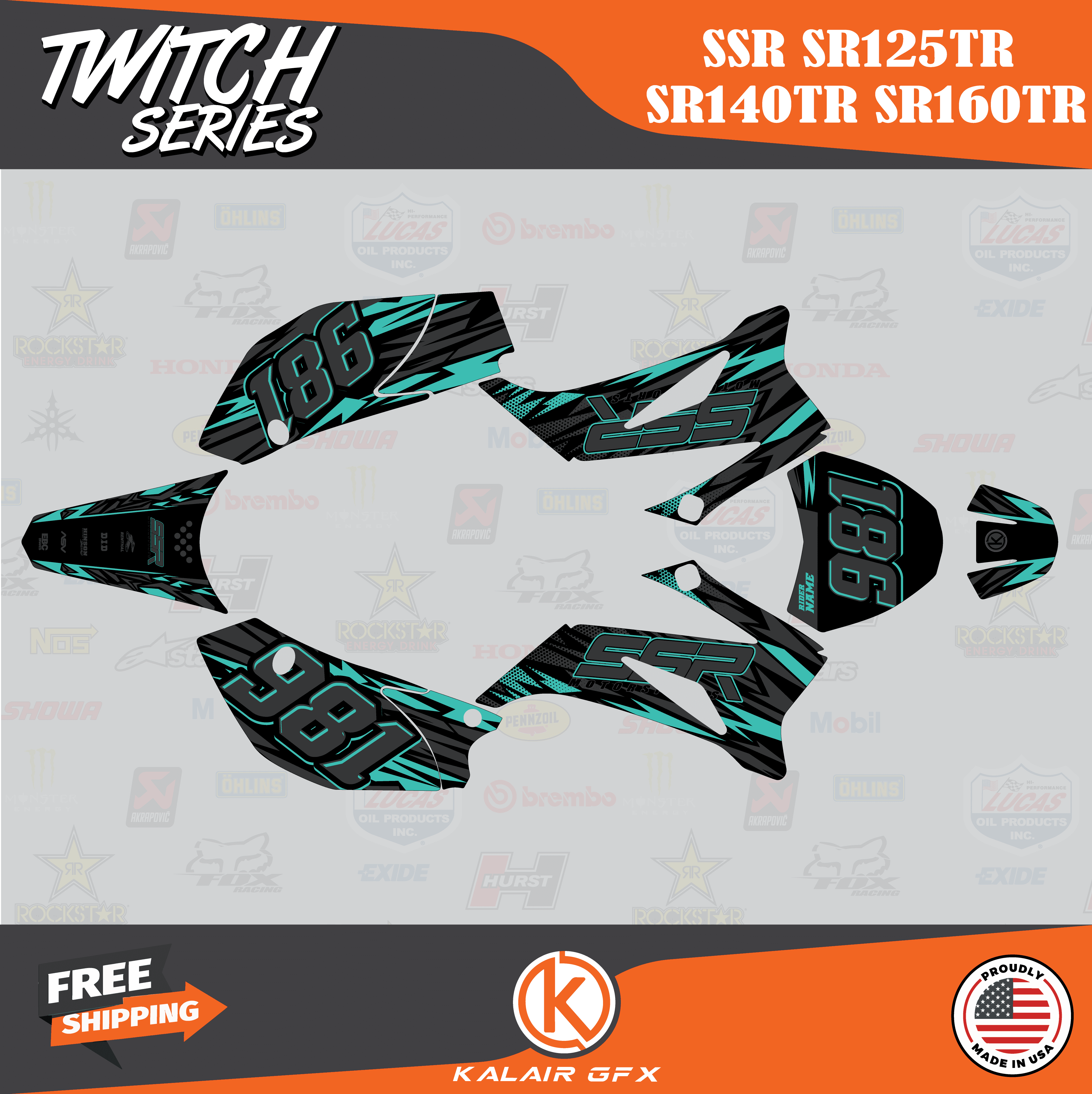 Kalair GFX Graphics Kit for Ssr SR160TR (2021) Twitch Series - Walmart.com