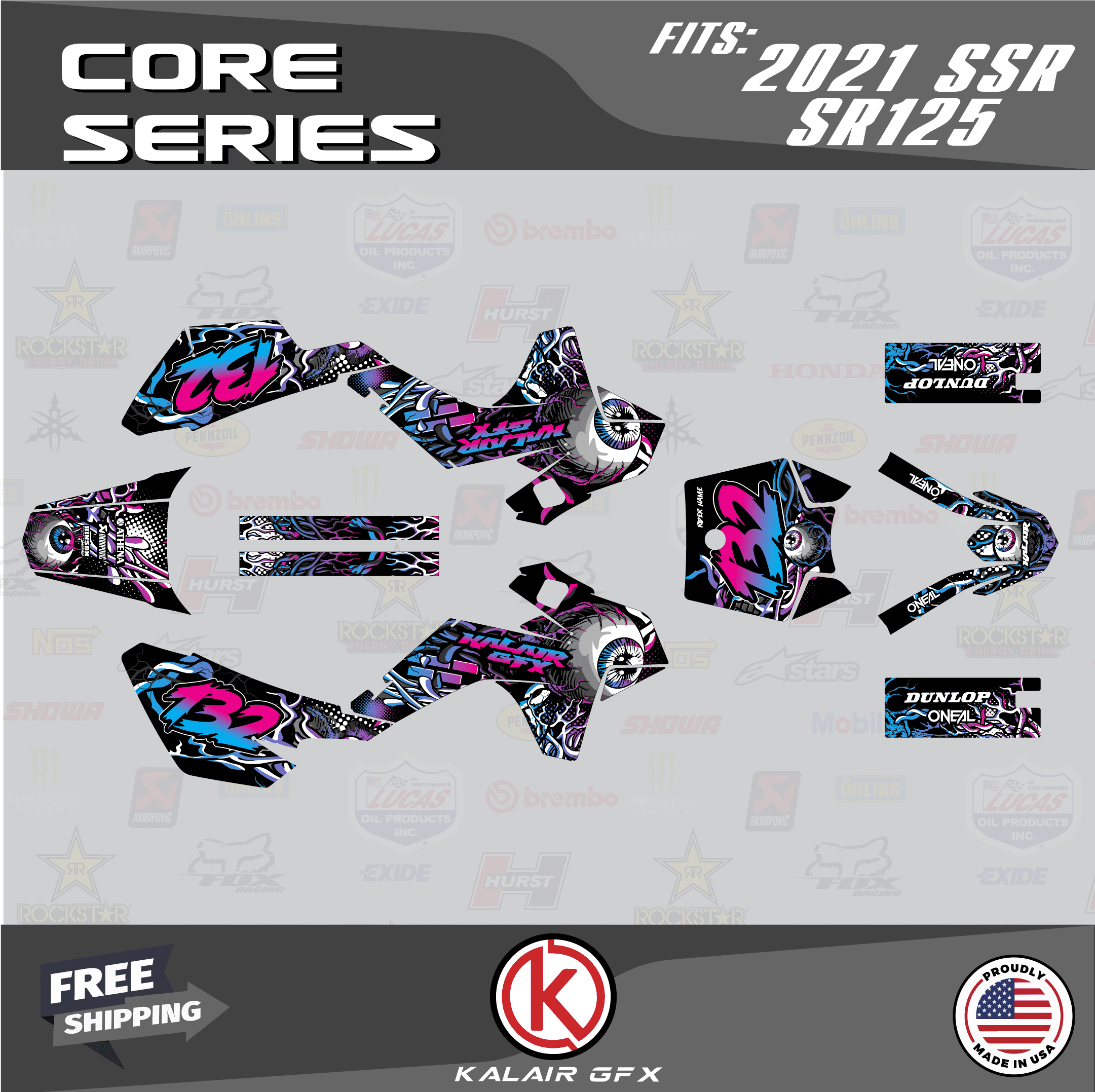 Kalair GFX Graphics Kit for Ssr SSR SR70, SR110, and SR125 (2021+) Core ...