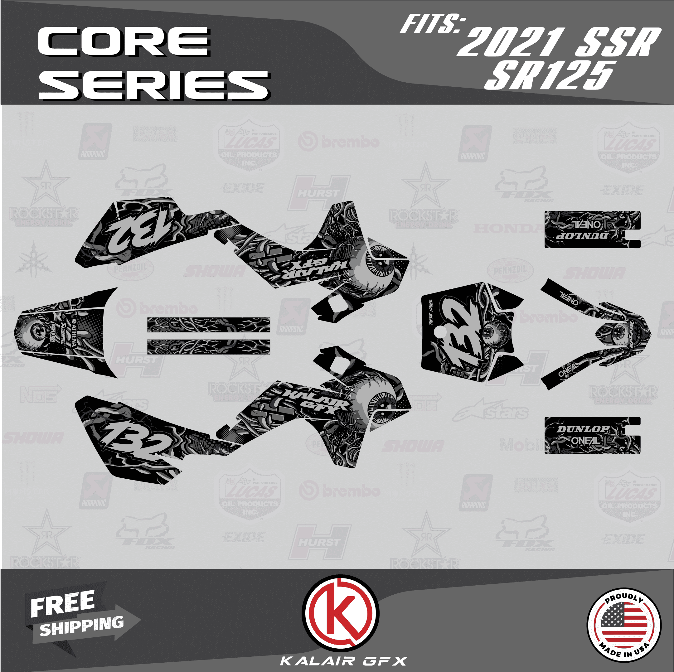 Kalair GFX Graphics Kit for Ssr SSR SR70, SR110, and SR125 (2021+) Core ...