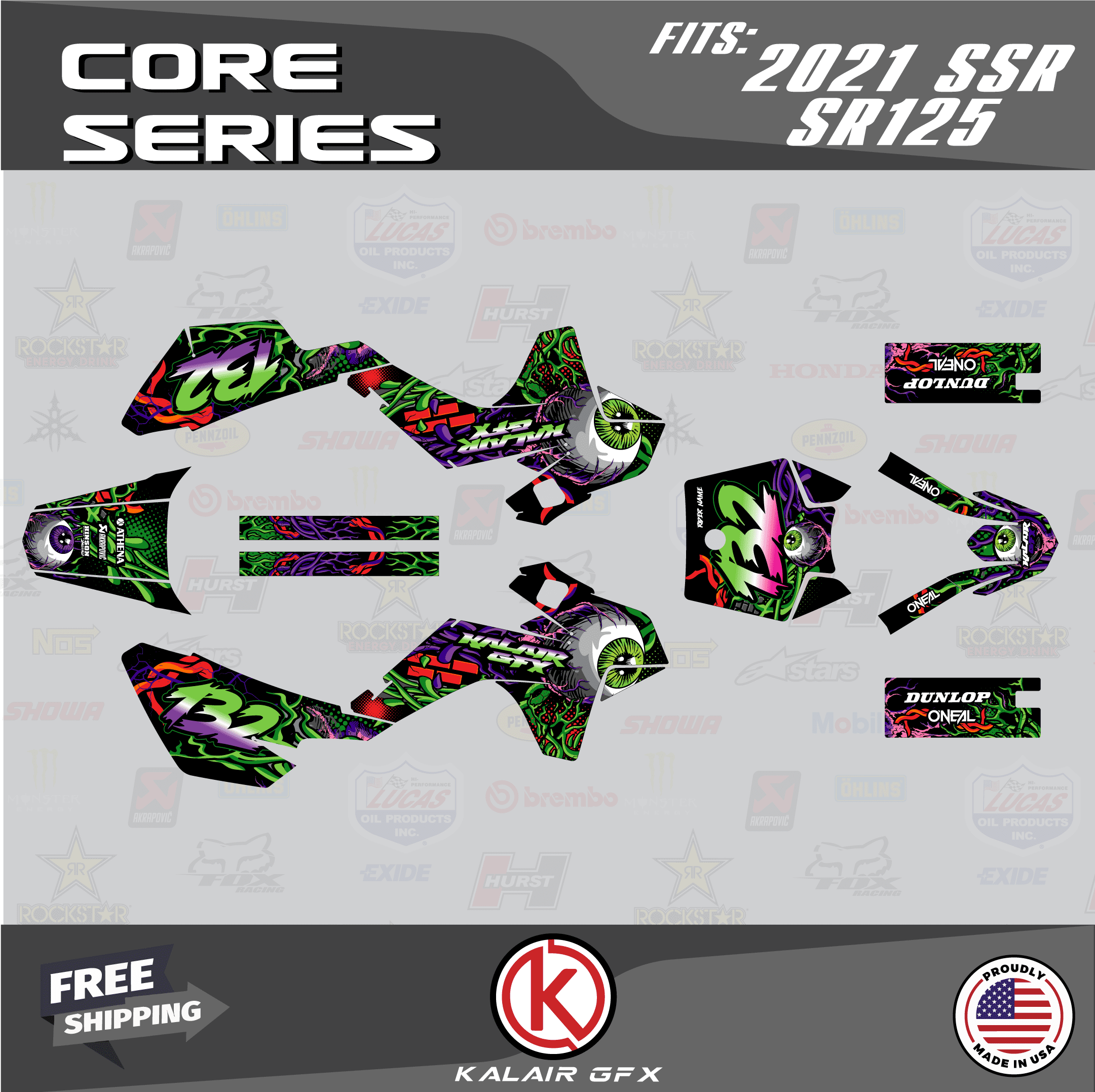 Kalair GFX Graphics Kit for Ssr SSR SR70, SR110, and SR125 (2021+) Core ...