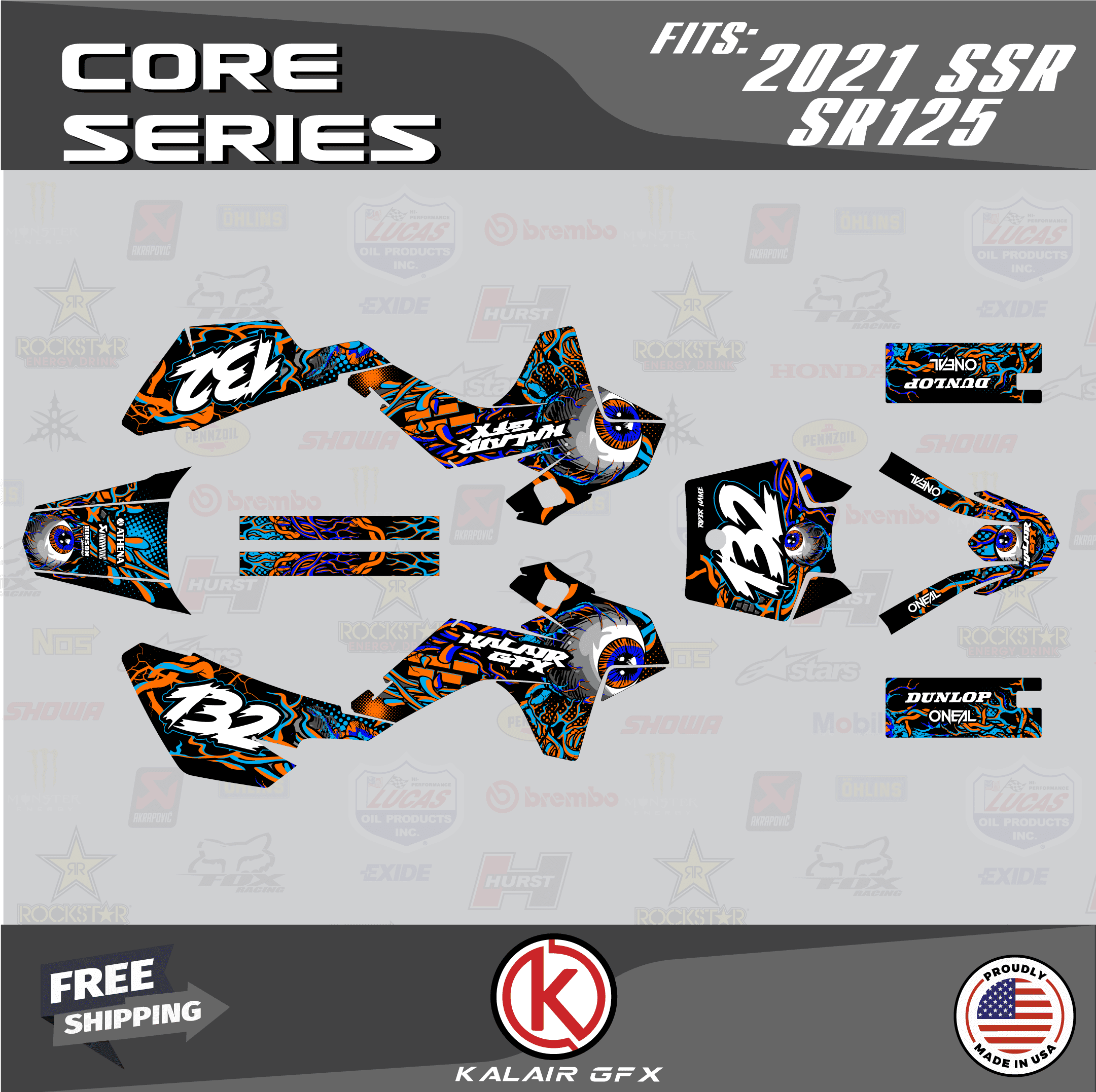 Kalair GFX Graphics Kit for Ssr SSR SR70, SR110, and SR125 (2021+) Core Series - Walmart.com