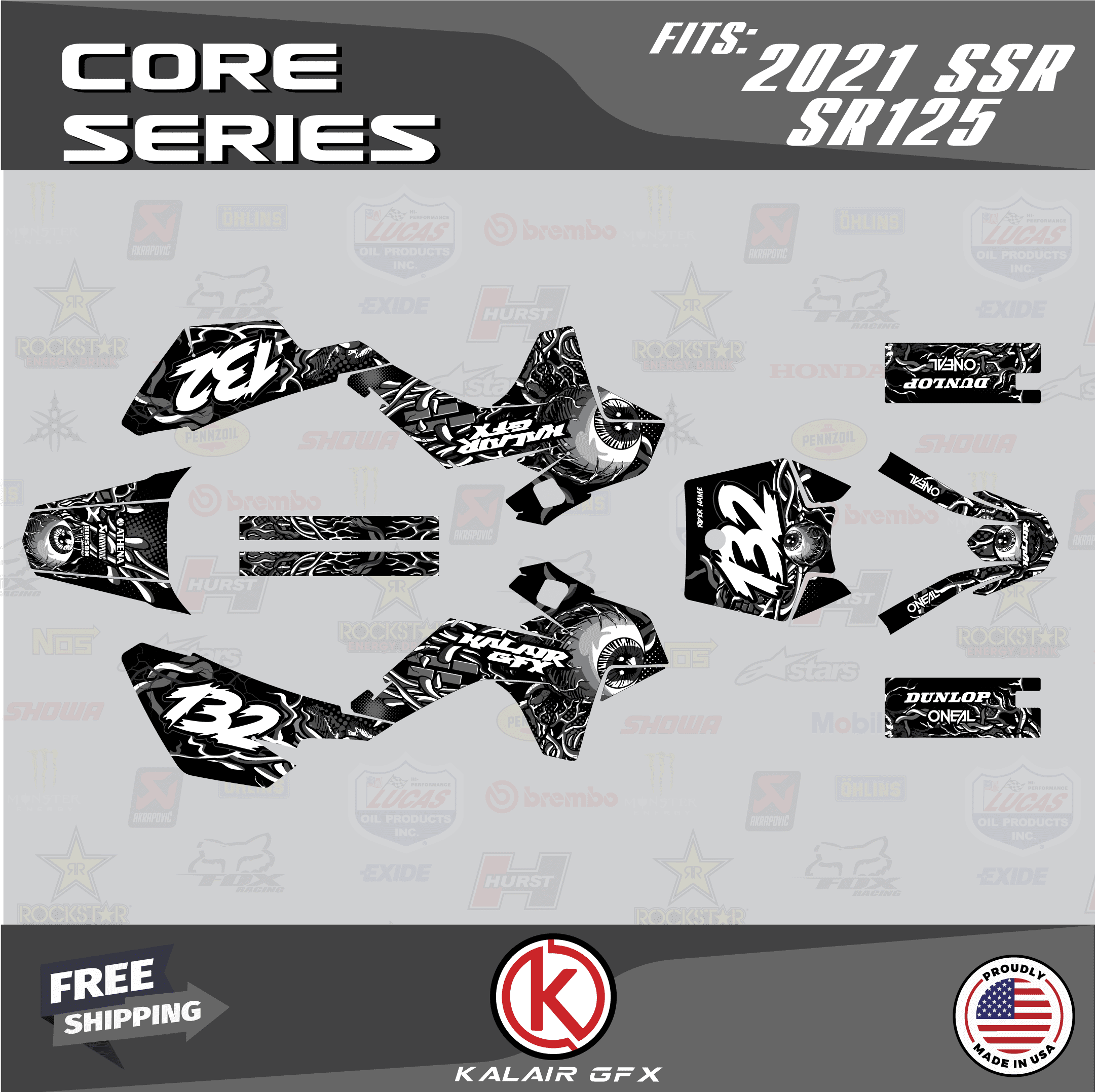 Kalair GFX Graphics Kit for Ssr SSR SR70, SR110, and SR125 (2021+) Core ...