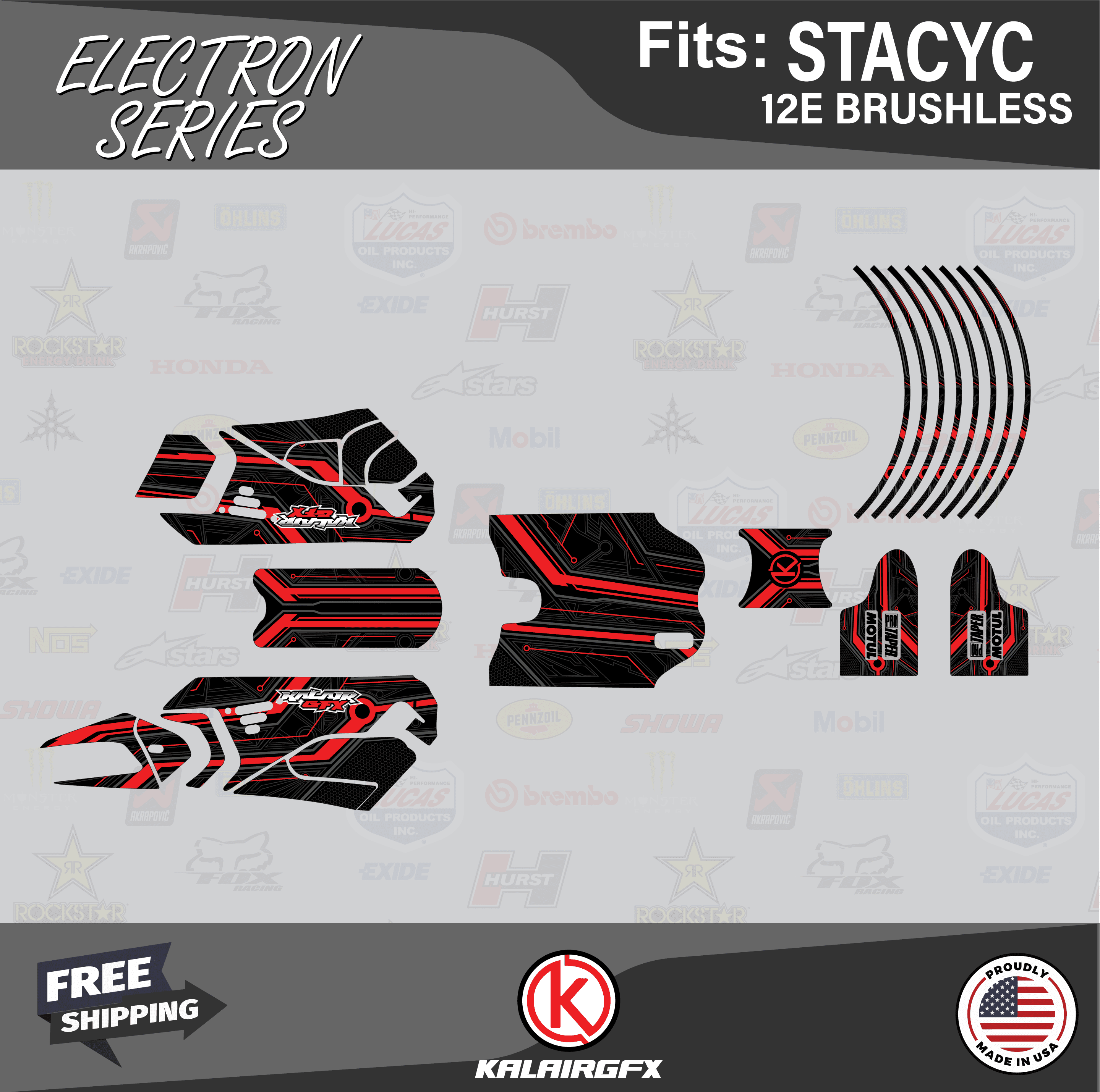 Kalair GFX Graphics Kit for Stacyc 12E BRUSHLESS (All Years) Electron ...