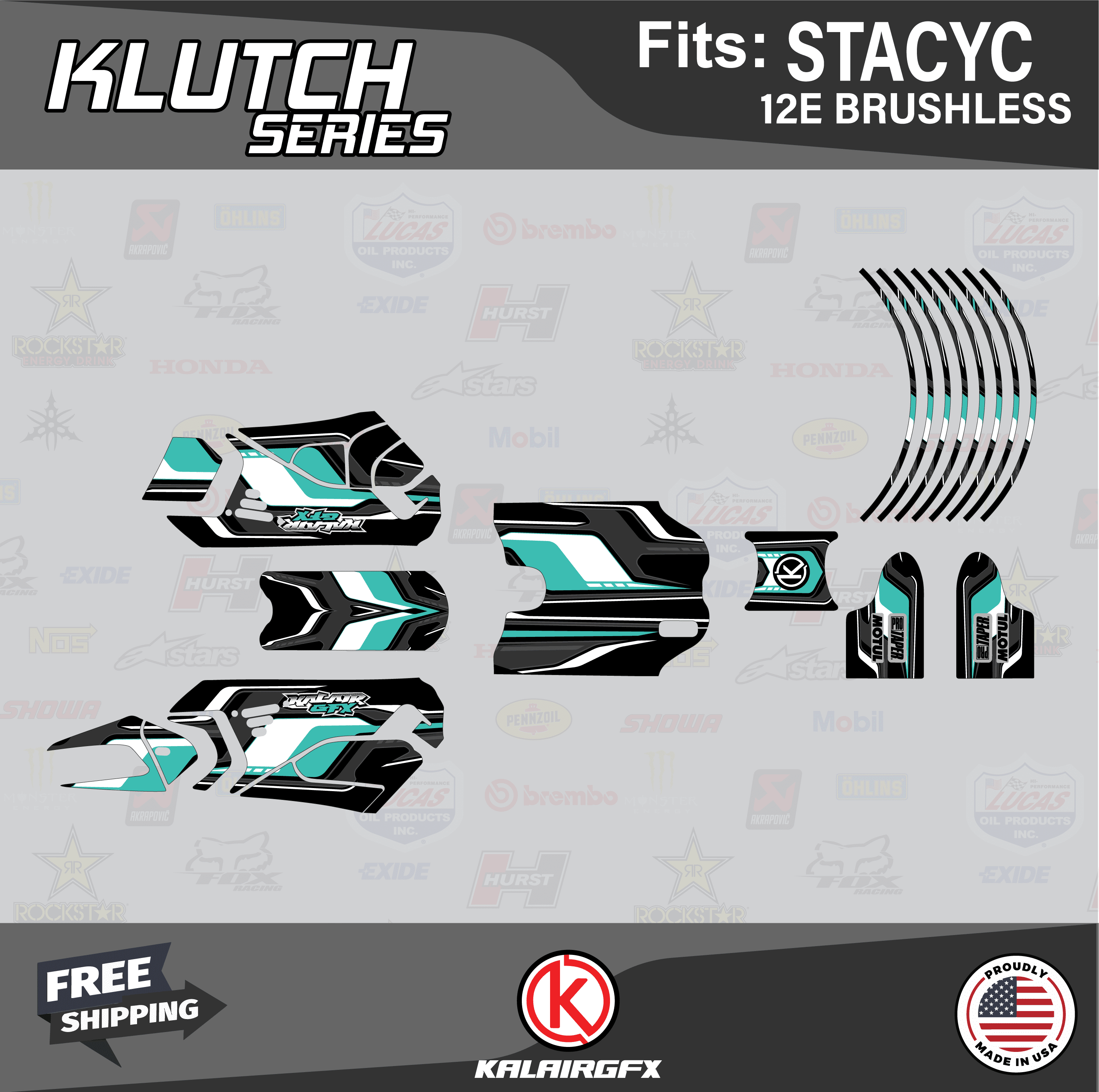 Kalair GFX Graphics Kit for Stacyc 12E BRUSHLESS (All Years) Klutch ...